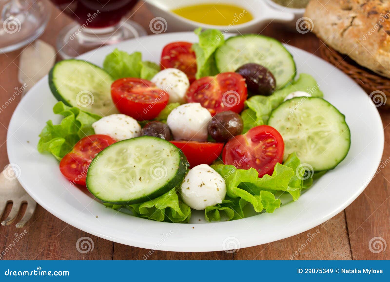 Vegetable Salad with Mozzarella Stock Image - Image of food, tomato ...