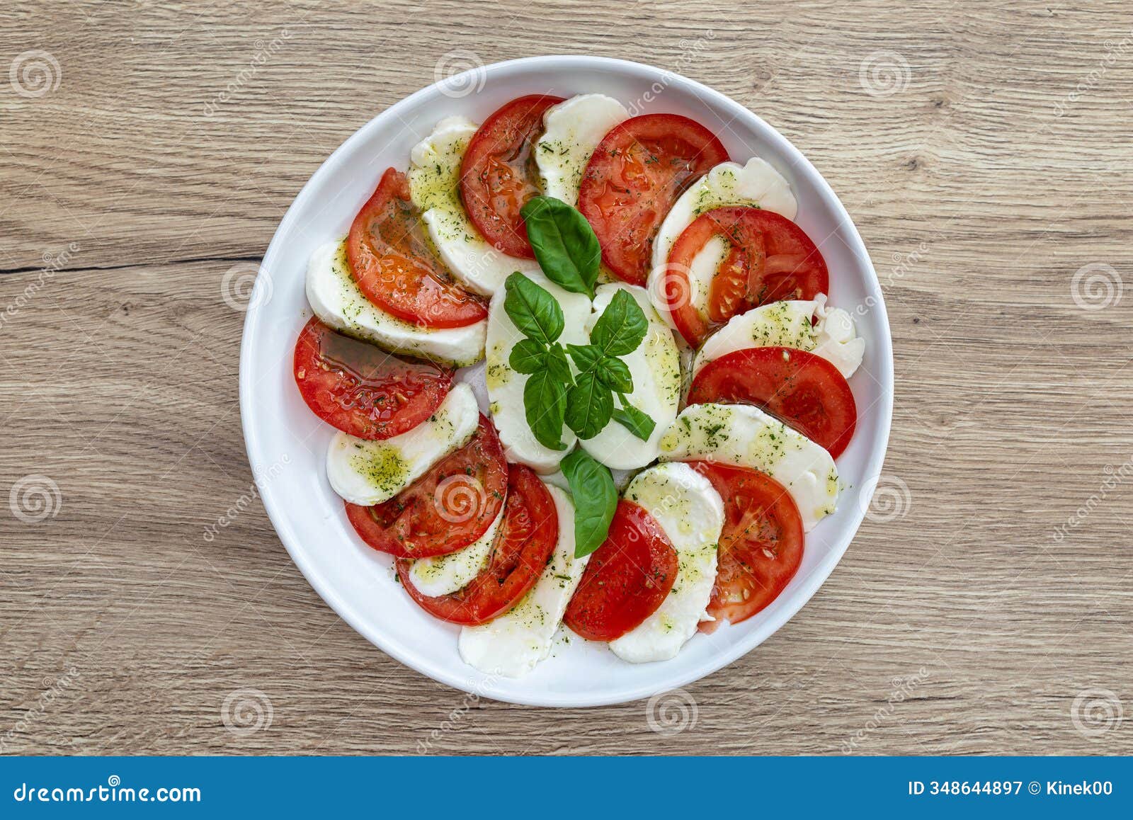 Vegetable Salad with Mozzarella Cheese and Tomato on a Platter on the ...