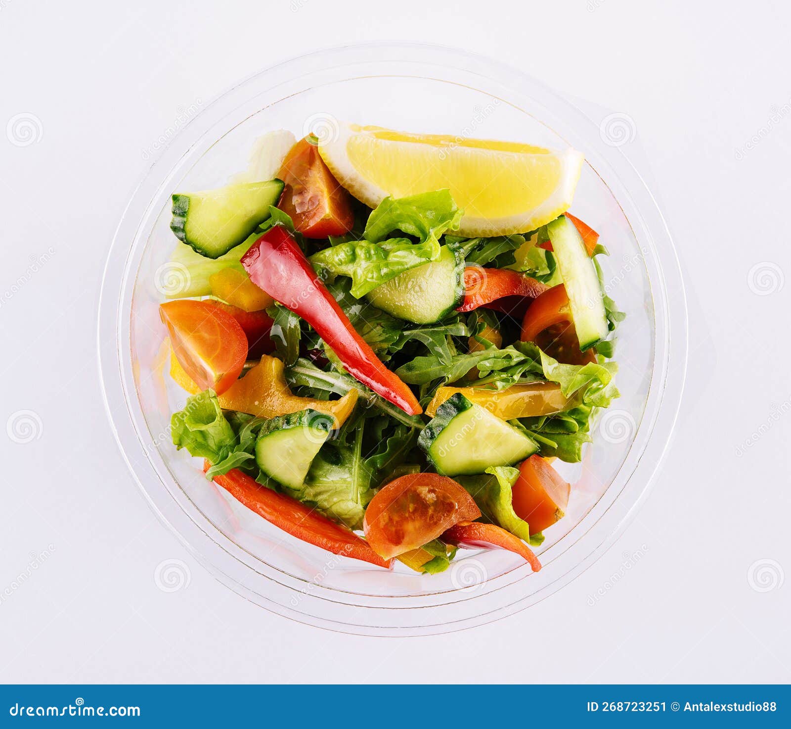 Vegetable Salad in a Plastic Container Stock Image - Image of cucumber ...