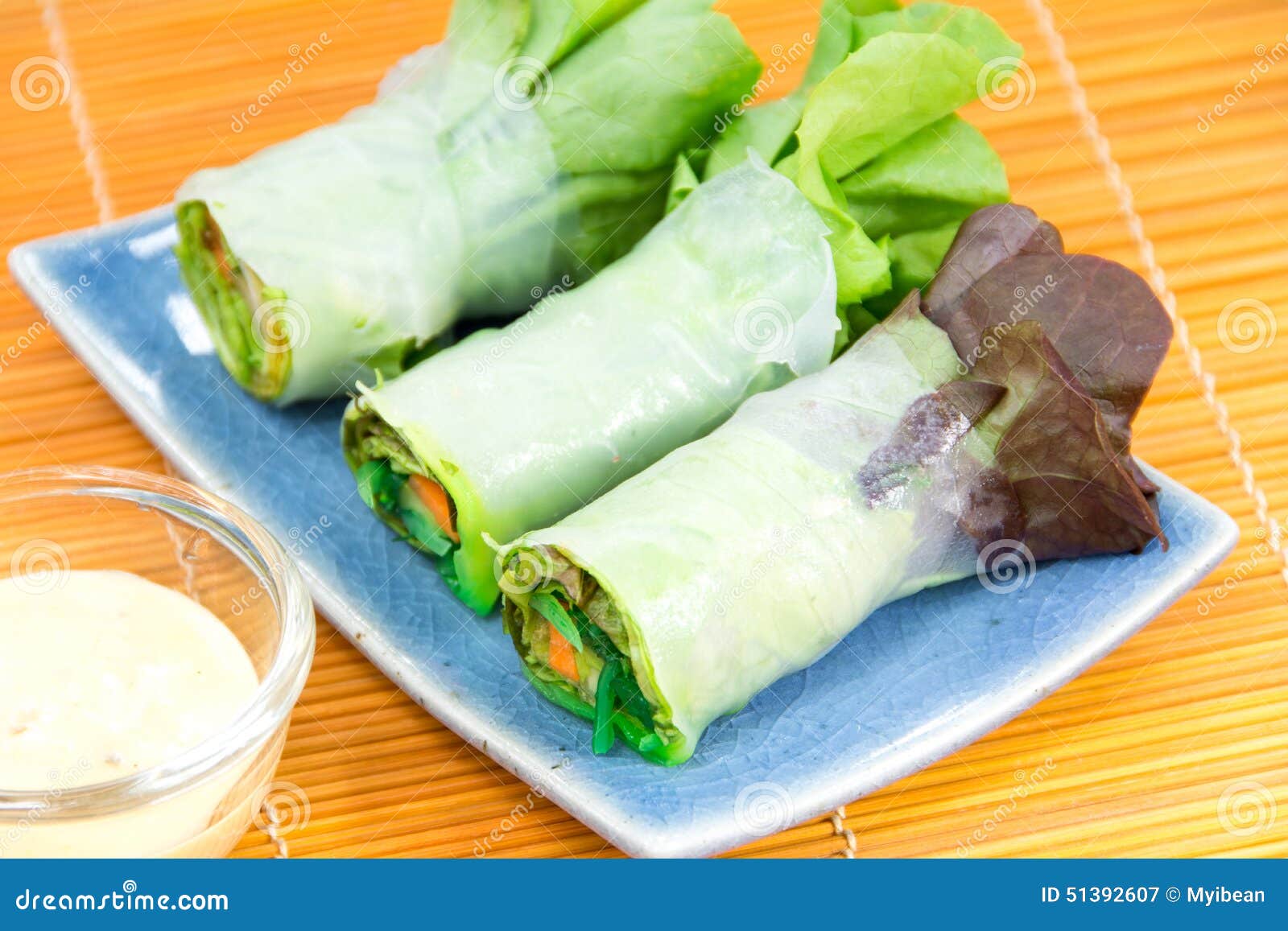 Vegetable Salad Roll on Plate Stock Image - Image of lettuce, healthy ...