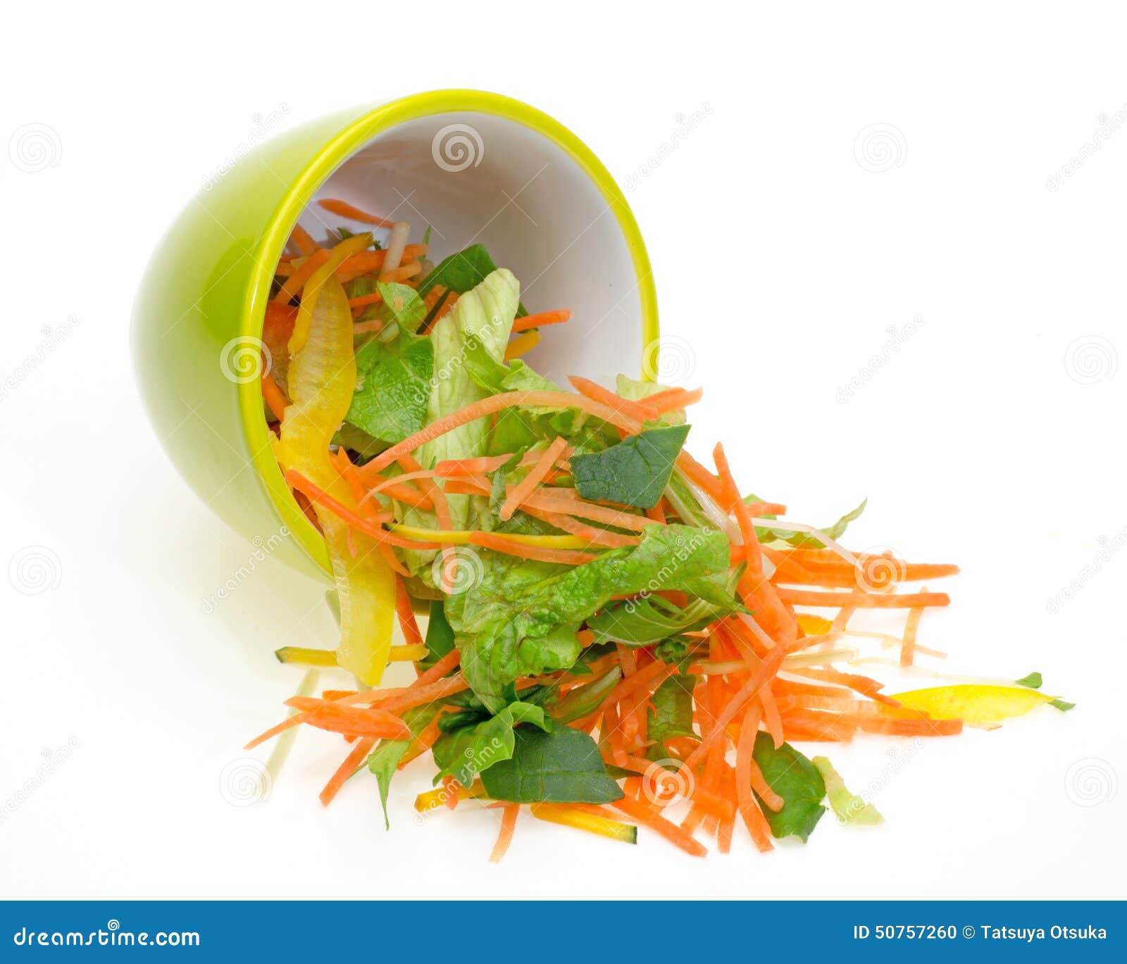 Vegetable Salad in Spilling Out the Tableware Stock Photo - Image of ...