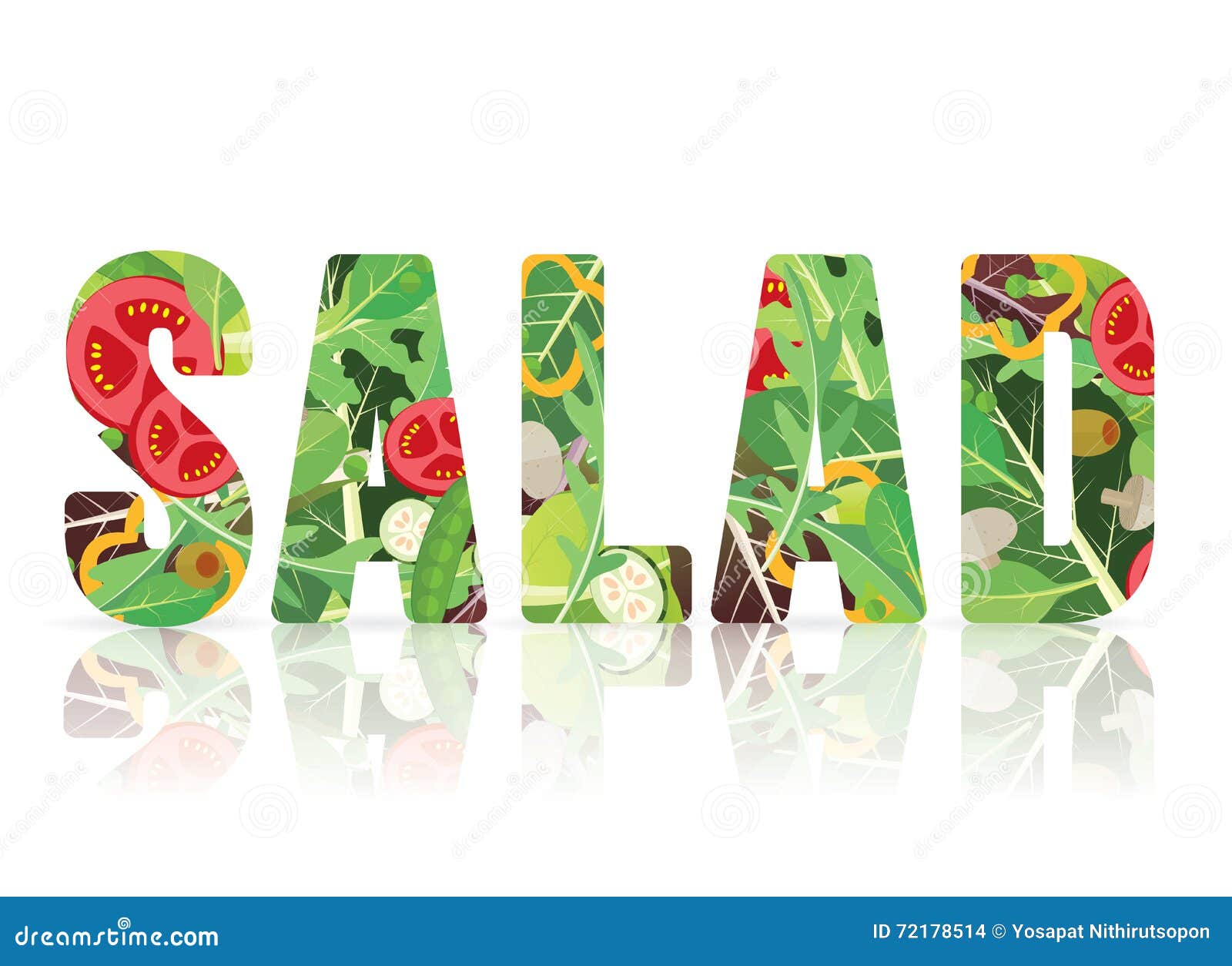 Vegetable salad stock vector. Illustration of letter - 72178514