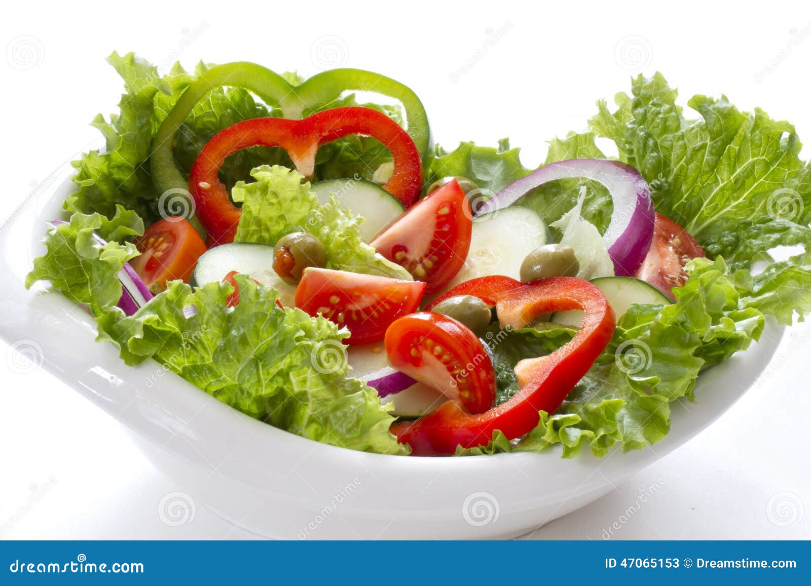 Vegetable Salad in a White Bow. Stock Image - Image of vegetable, green ...