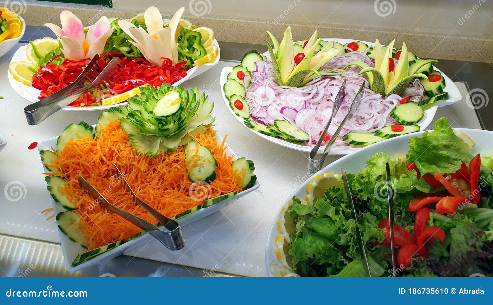 Vegetable decorations stock photo. Image of salad, catering - 186735610