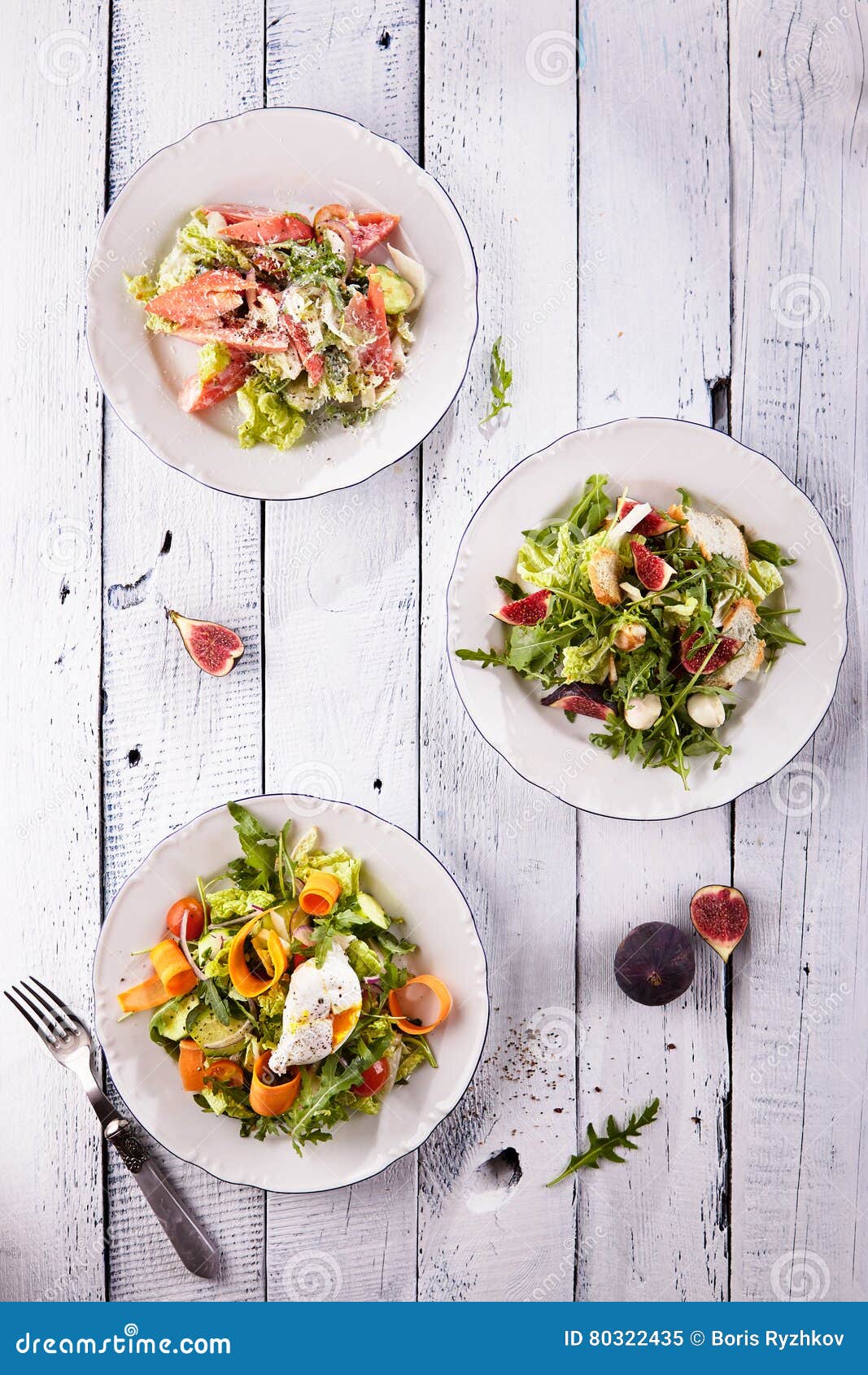 Vegetable Salads Top View stock image. Image of healthy - 80322435