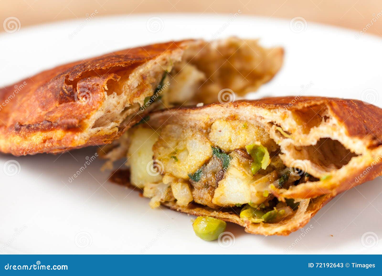 Vegetable Samosa Fried Flaky Pastry On Table Royalty-Free Stock ...