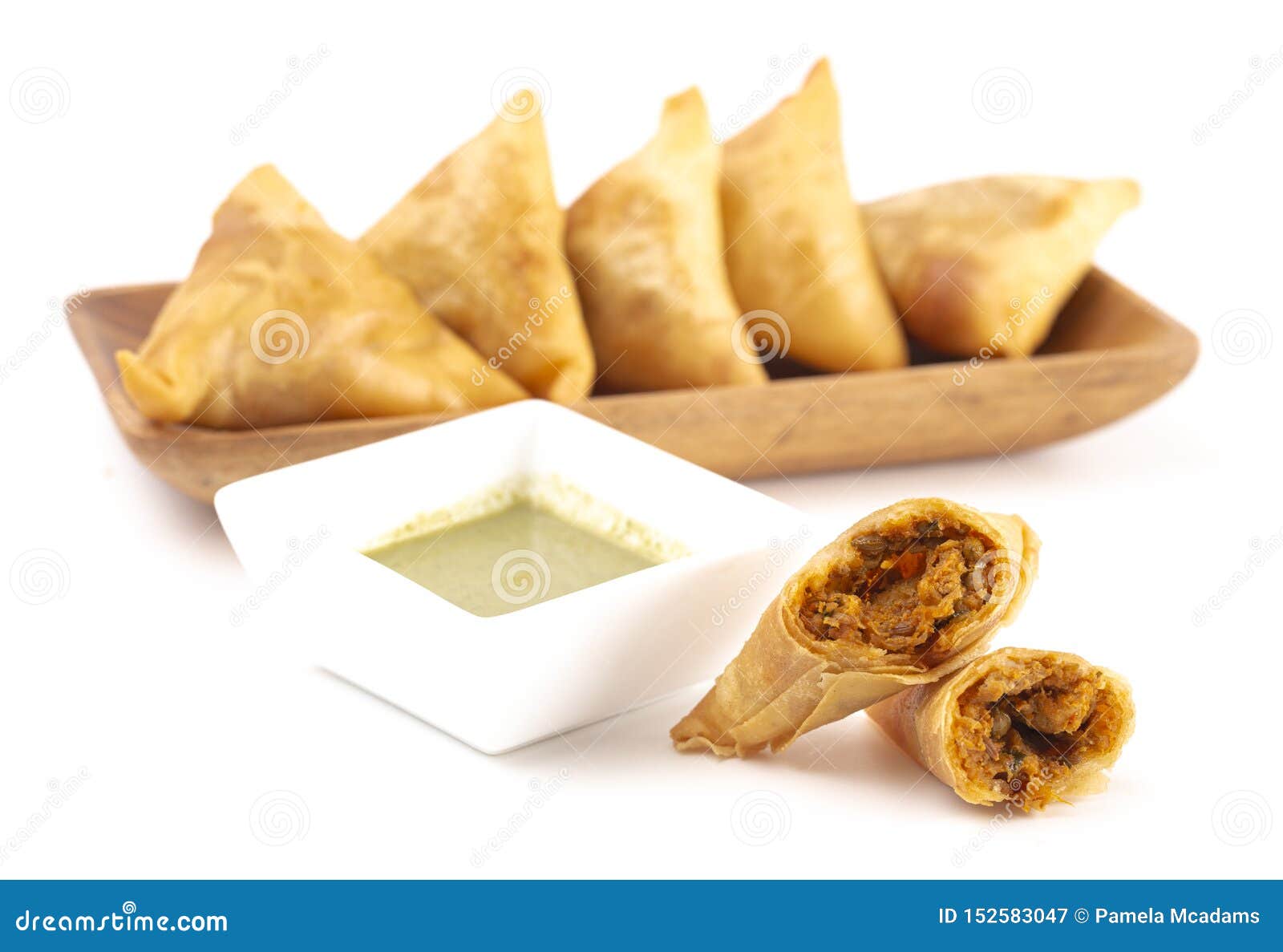 Vegetable Samosas on a White Background Stock Image - Image of ...