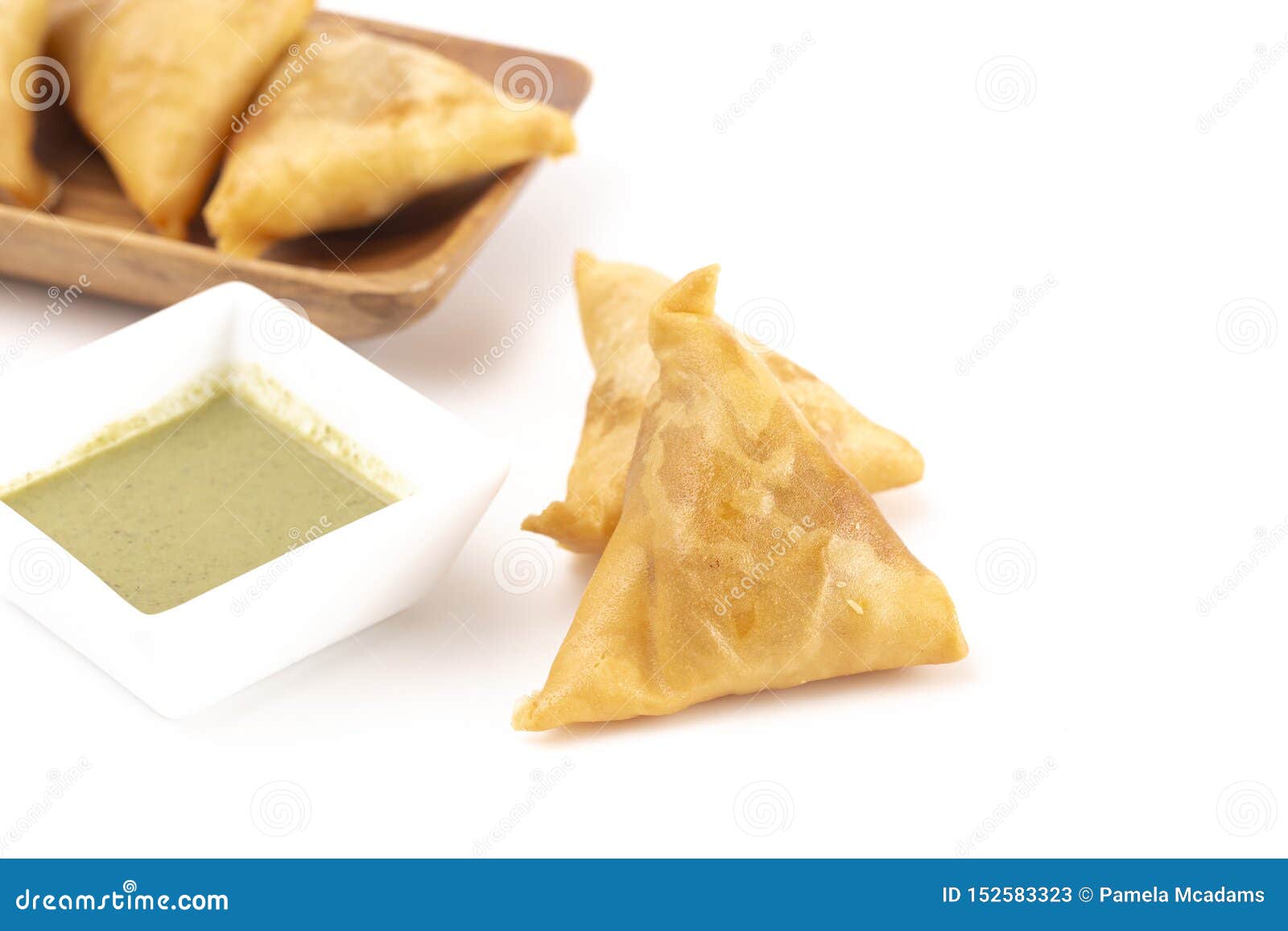 Vegetable Samosas on a White Background Stock Image - Image of fried ...