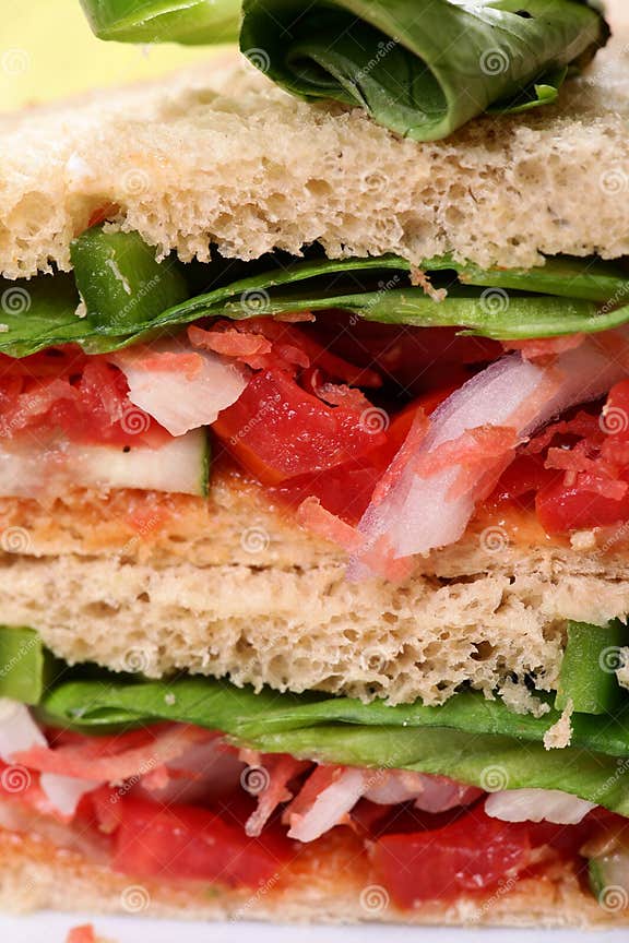 Vegetable Sandwitch Verticle Cut Stock Image - Image of plate, toothpic ...