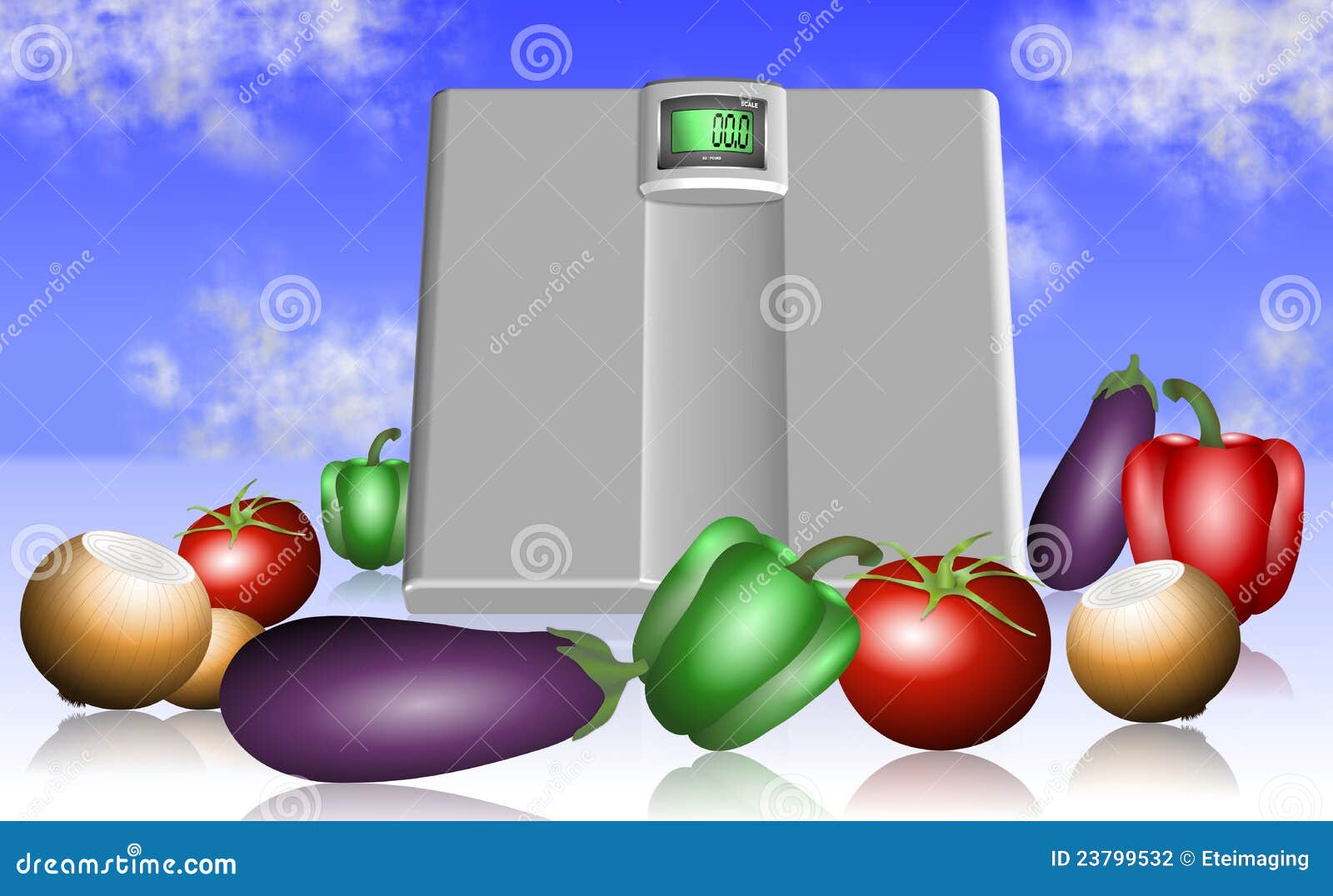 Vegetable and scale stock illustration. Illustration of lifestyle ...