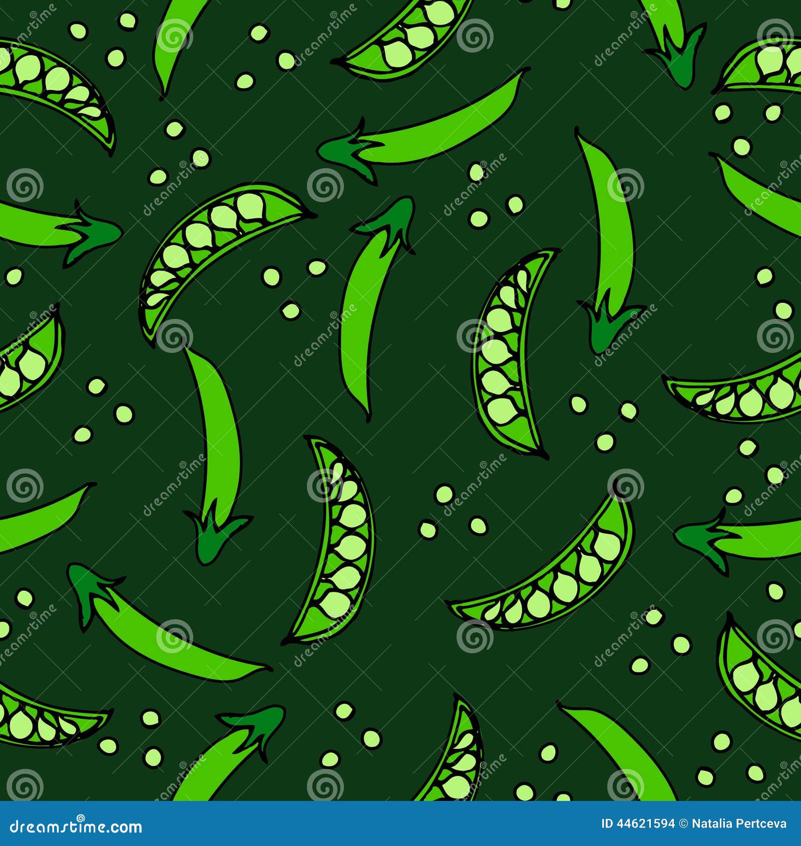 Vegetable Seamless with Peas Pattern. Stock Vector - Illustration of ...