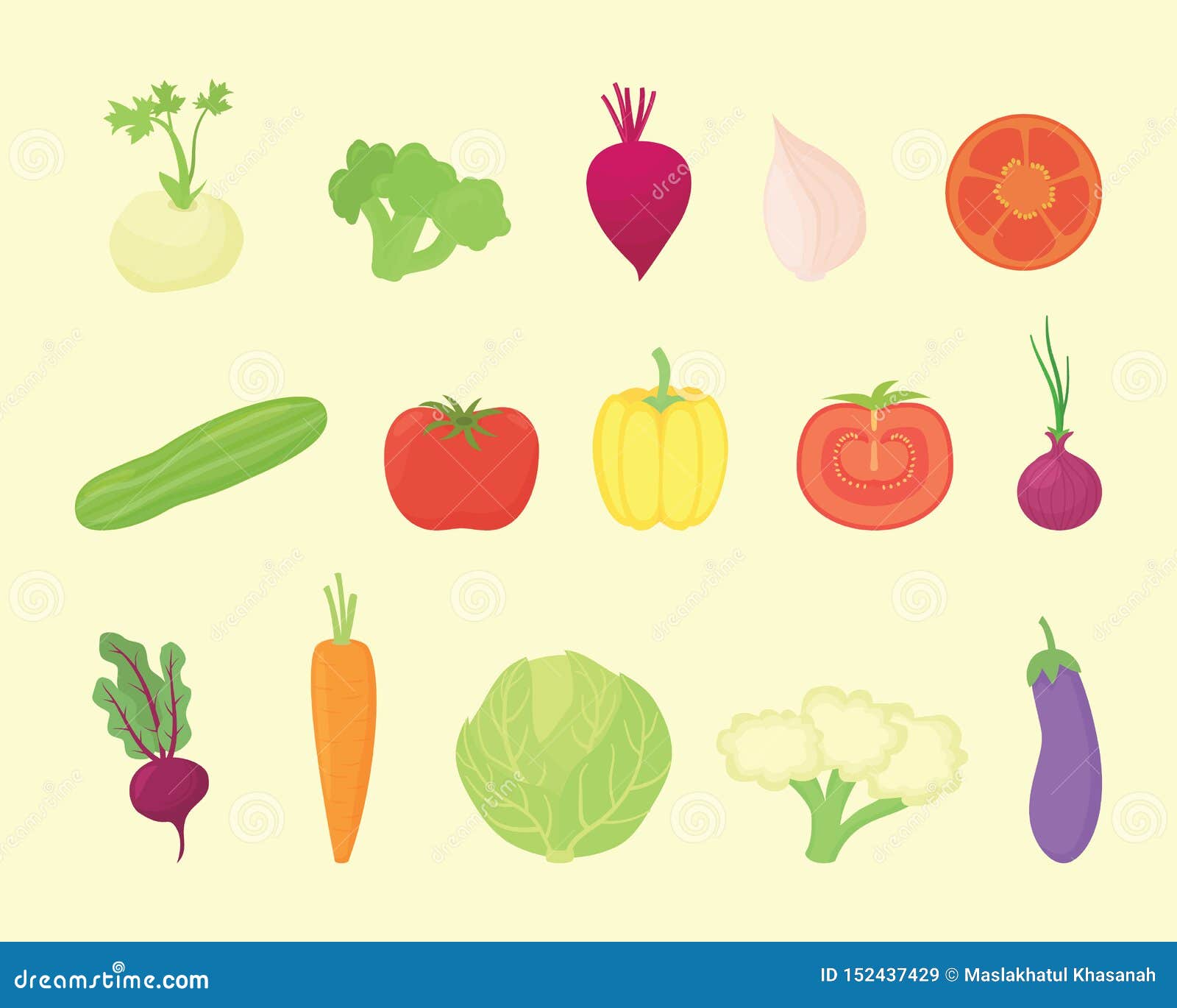 Vegetable Set Collection with Various Kind and Various Colors with ...