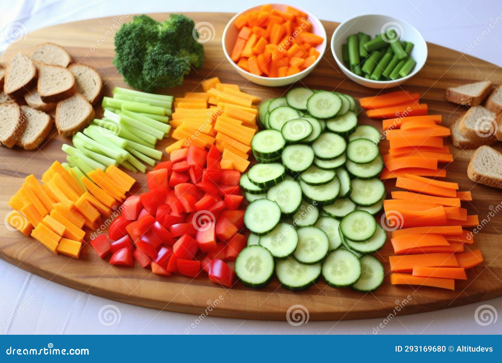 Vegetable Shapes Cut into Pieces of Whole Wheat Bread Stock ...