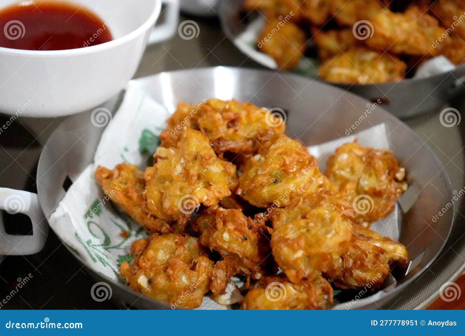 Vegetable Snacks and Tomato Ketchup Stock Image - Image of pakore ...