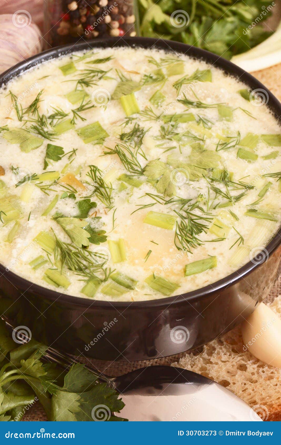 Vegetable Soup with Mayonnaise Stock. Stock Image - Image of meal ...