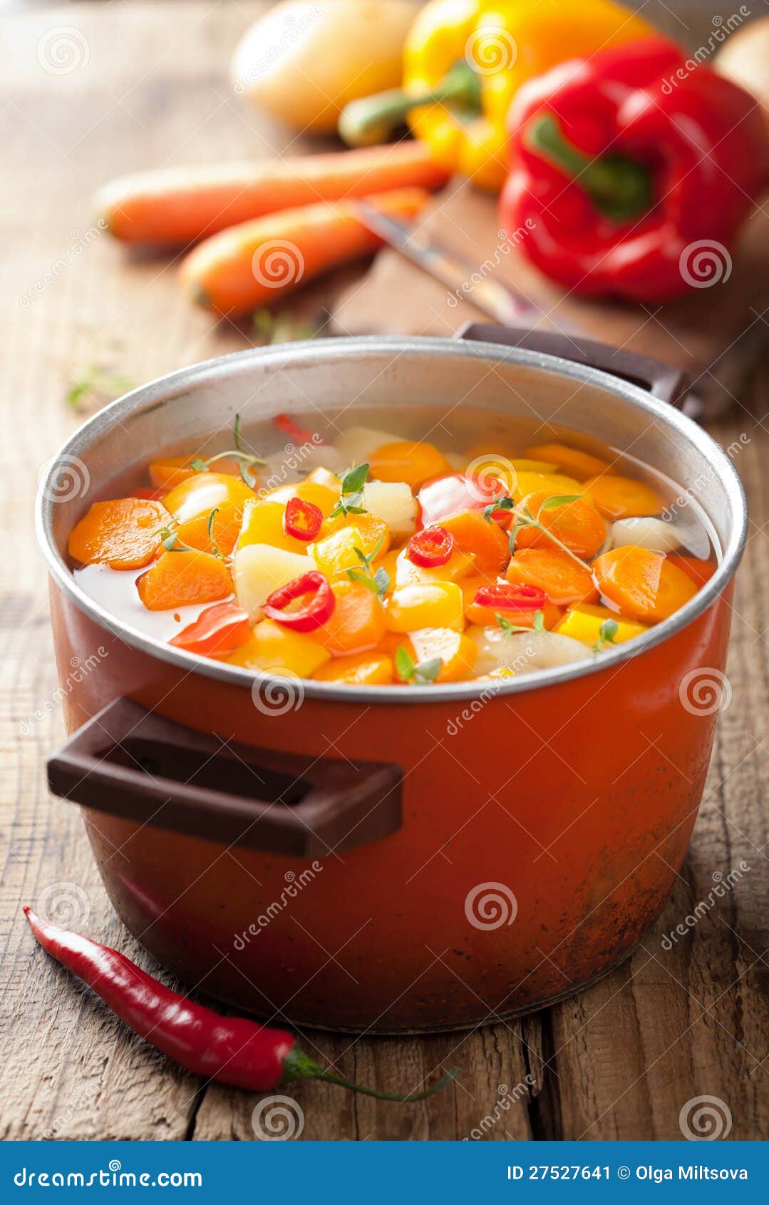 Vegetable soup in pot stock image. Image of clear, closeup - 27527641