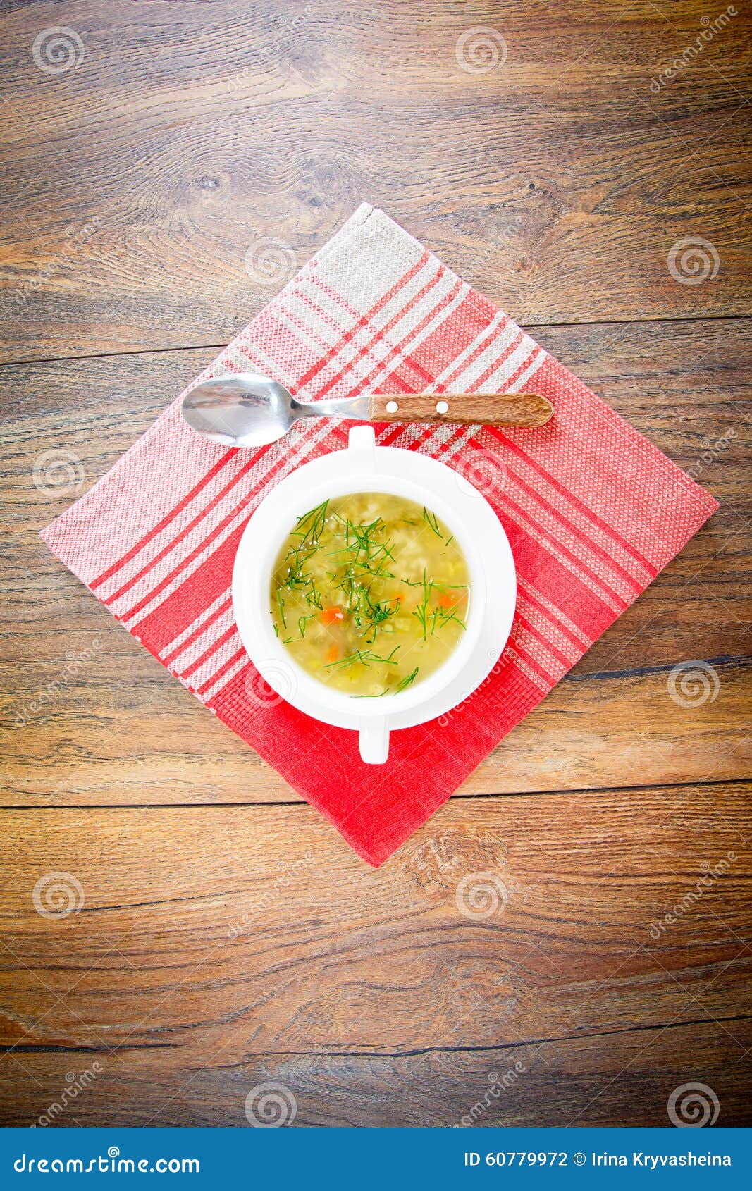 Vegetable Soup in a White Plate Stock Photo - Image of products, bread ...