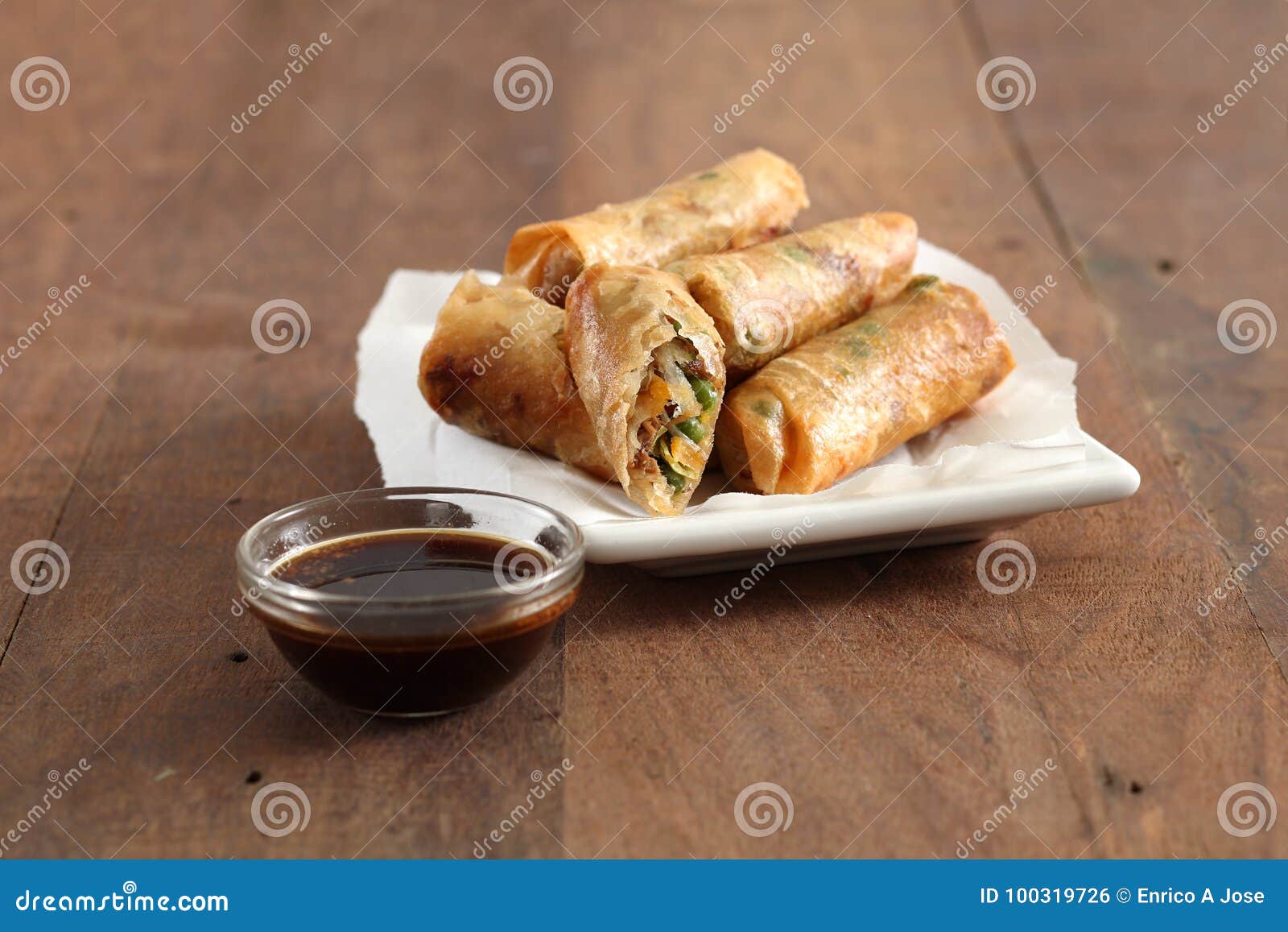 Vegetable spring roll stock photo. Image of asian, rolls - 100319726
