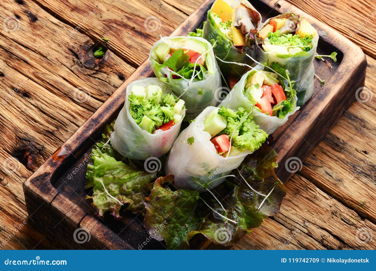 Vegetable spring rolls stock image. Image of carrot - 119742709
