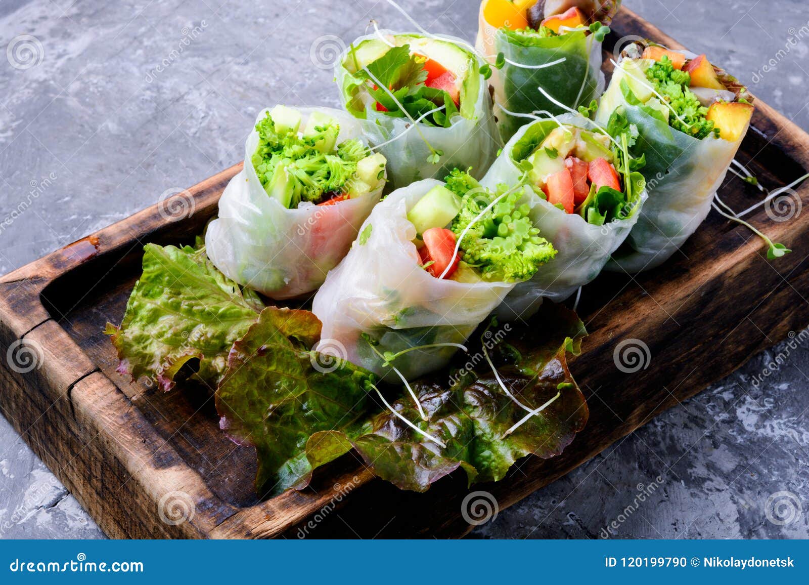 Vegetable spring rolls stock photo. Image of salad, american - 120199790
