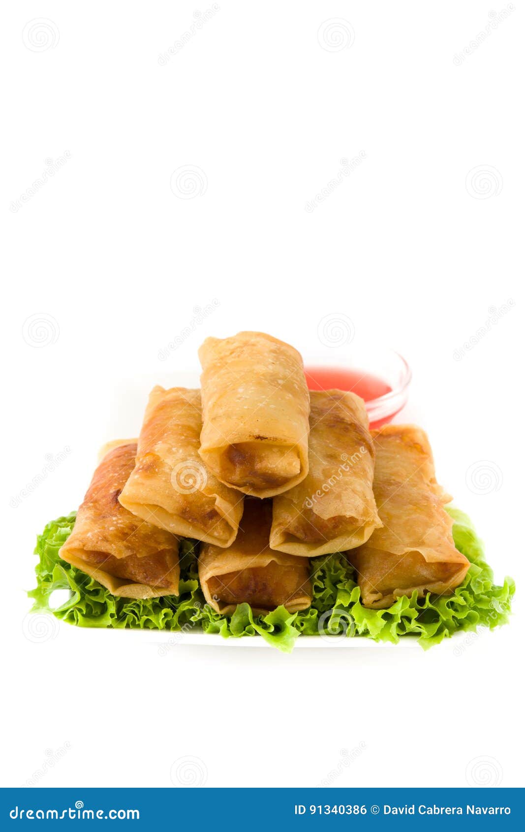 Vegetable Spring Rolls Isolated Stock Photo - Image of vegetable, sauce ...