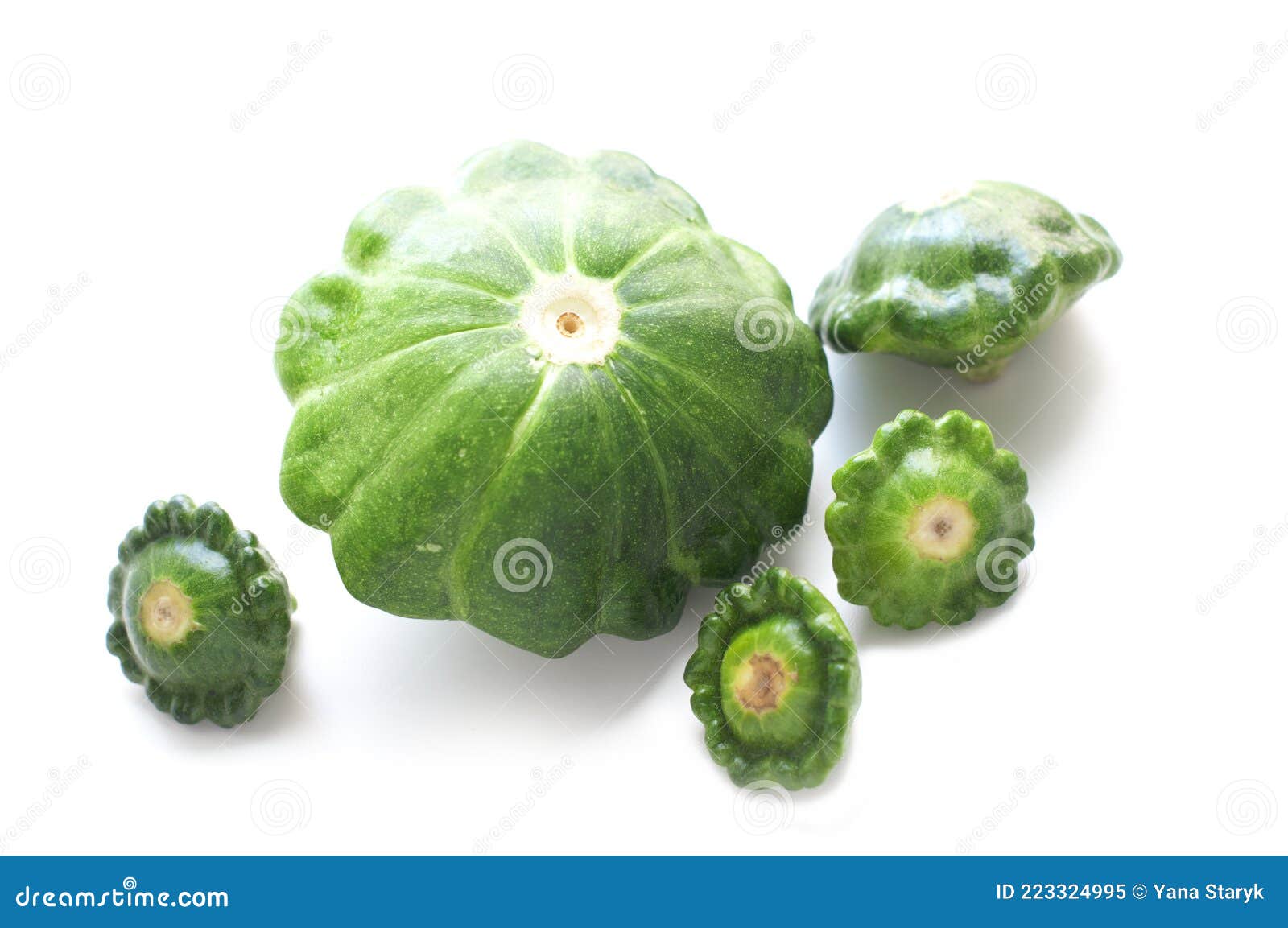 Vegetable Squash on White Background Stock Image - Image of five ...
