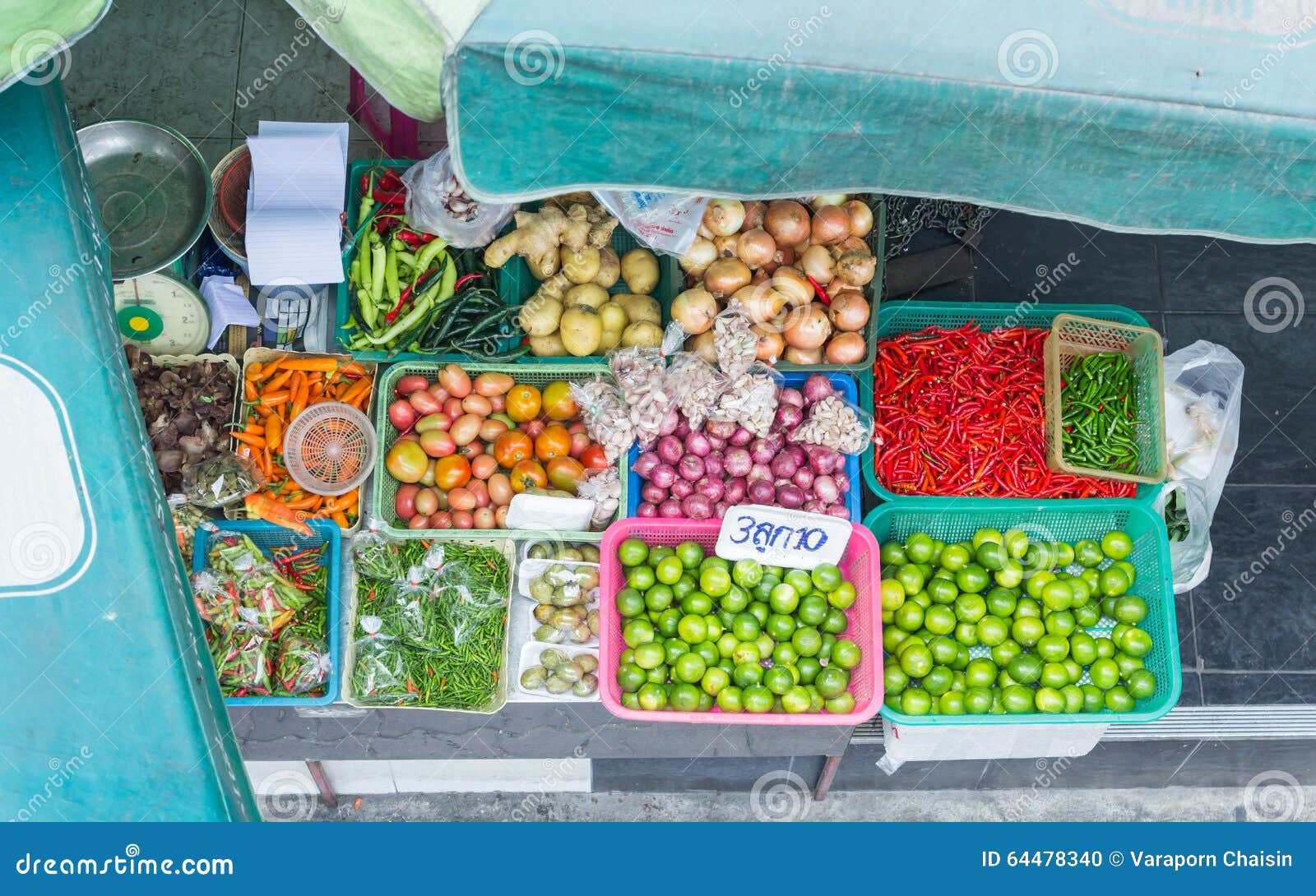 Vegetable stall stock photo. Image of street, food, tomato - 64478340