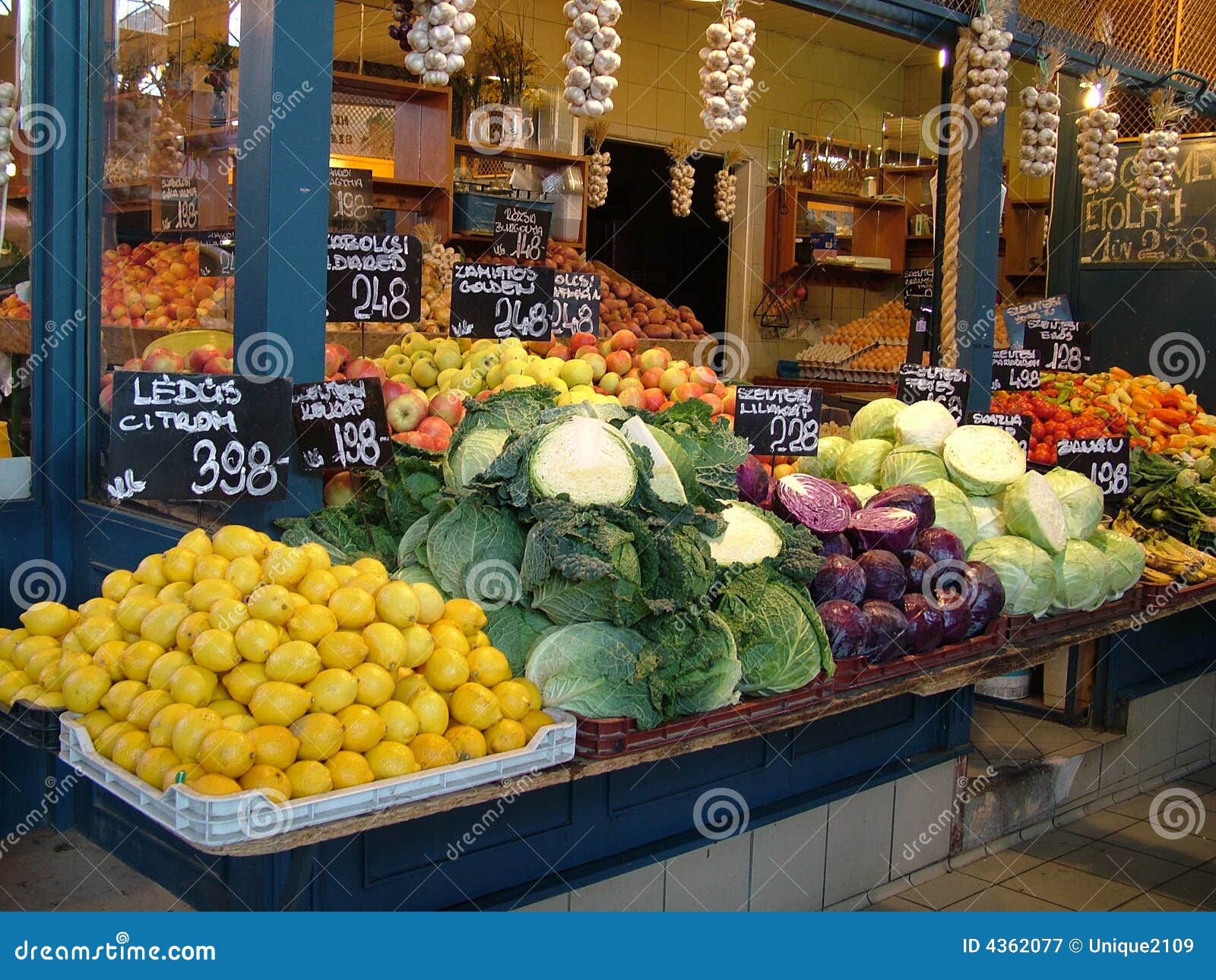 Vegetable stand stock image. Image of healthy, case, natural - 4362077