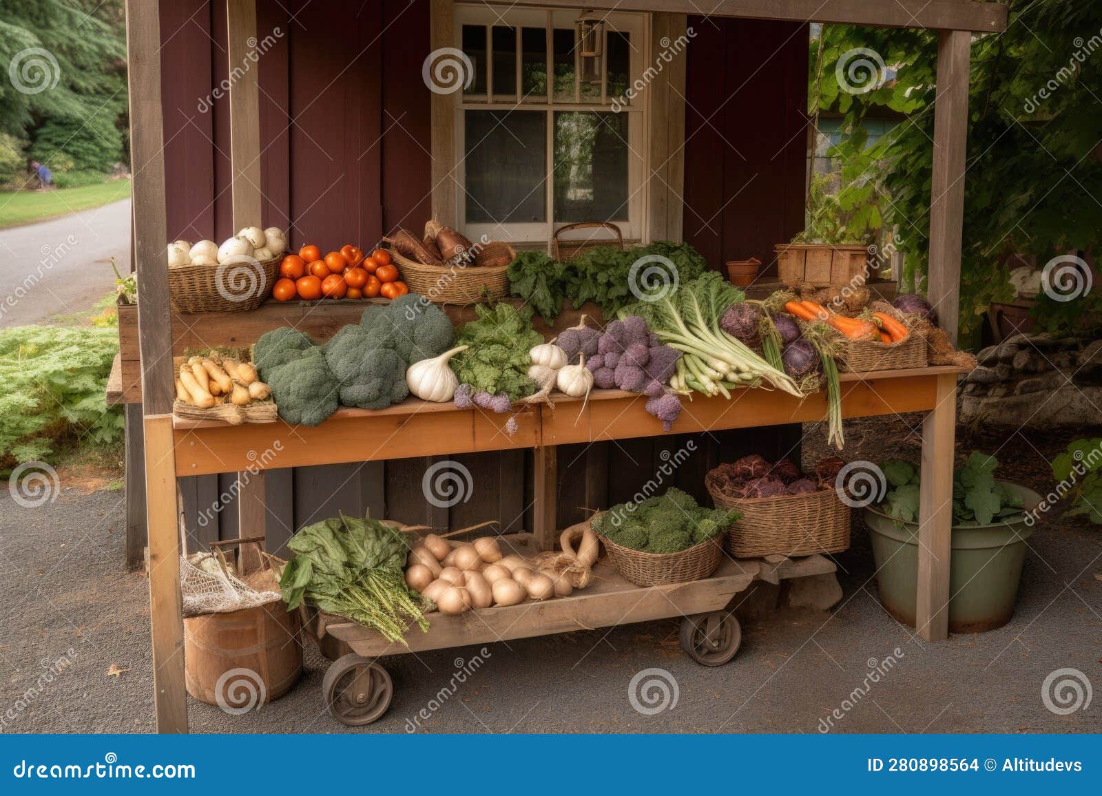 A Vegetable Stand with Fresh Produce and Labels for Easy Selection ...