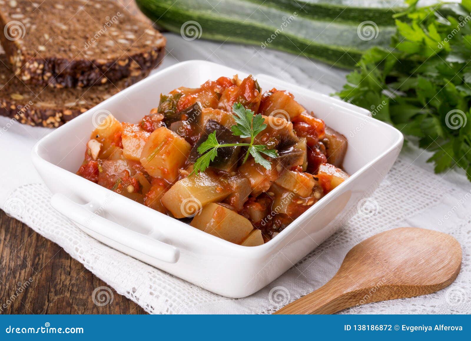 Vegetable stew / ragout stock photo. Image of napkin - 138186872