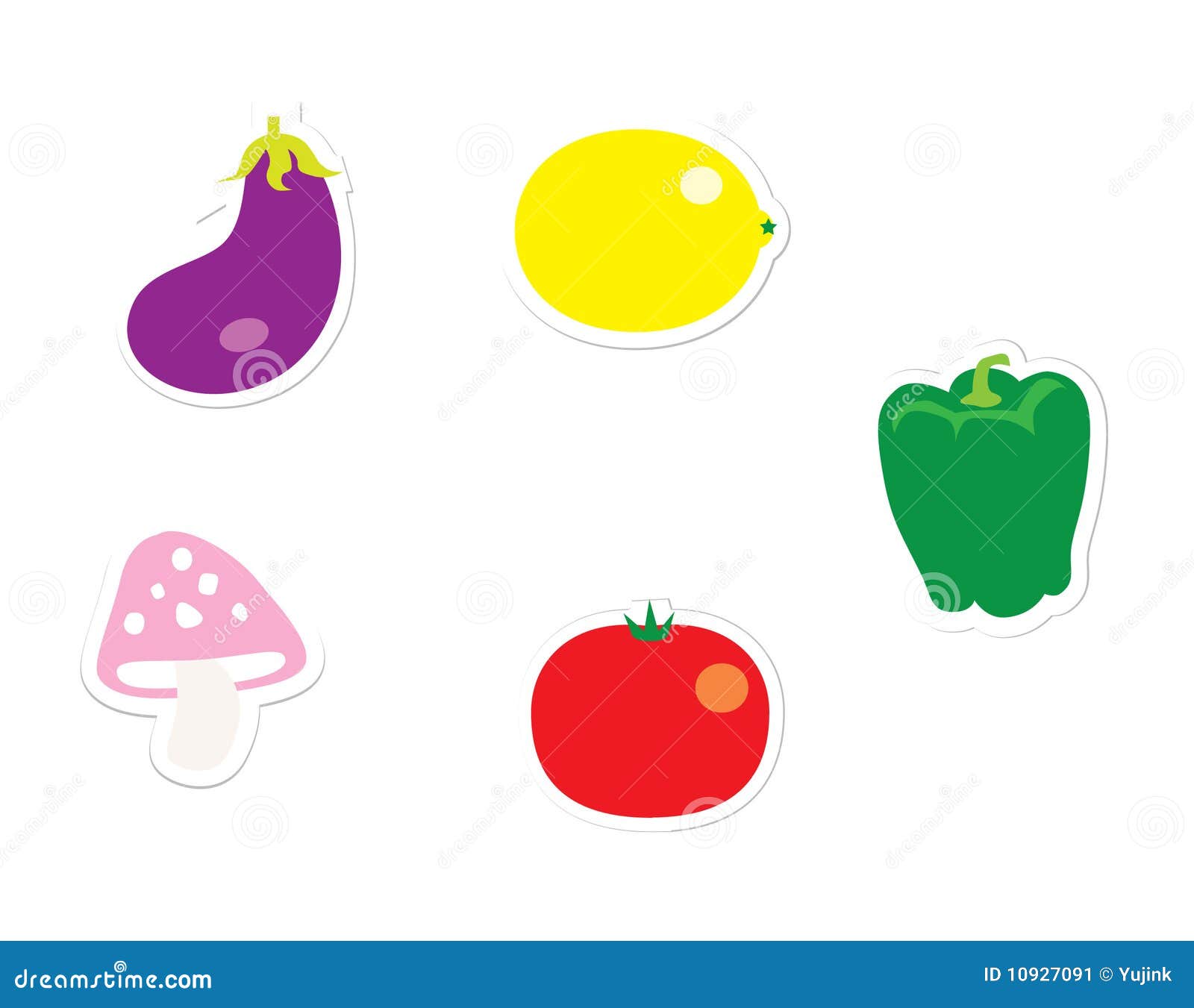 Vegetable Stickers stock vector. Illustration of fruit - 10927091