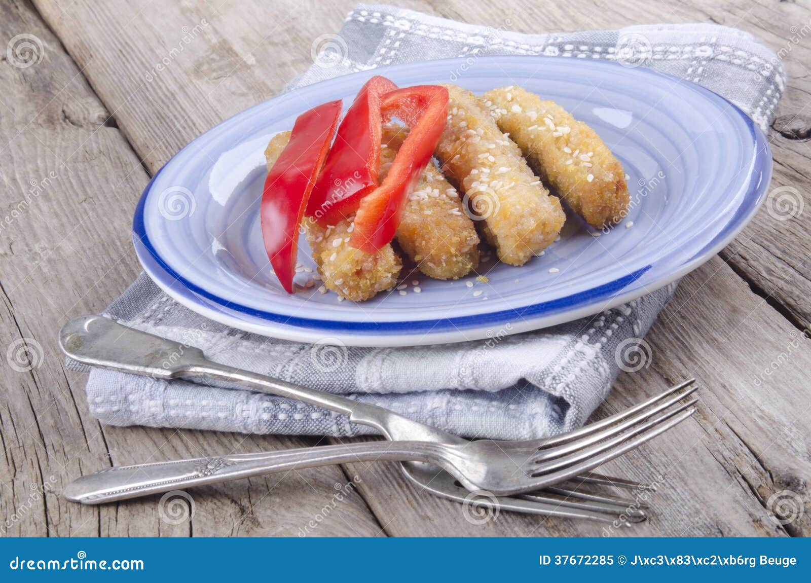 Vegetable Sticks with Red Pepper Stripe Stock Image - Image of plate ...