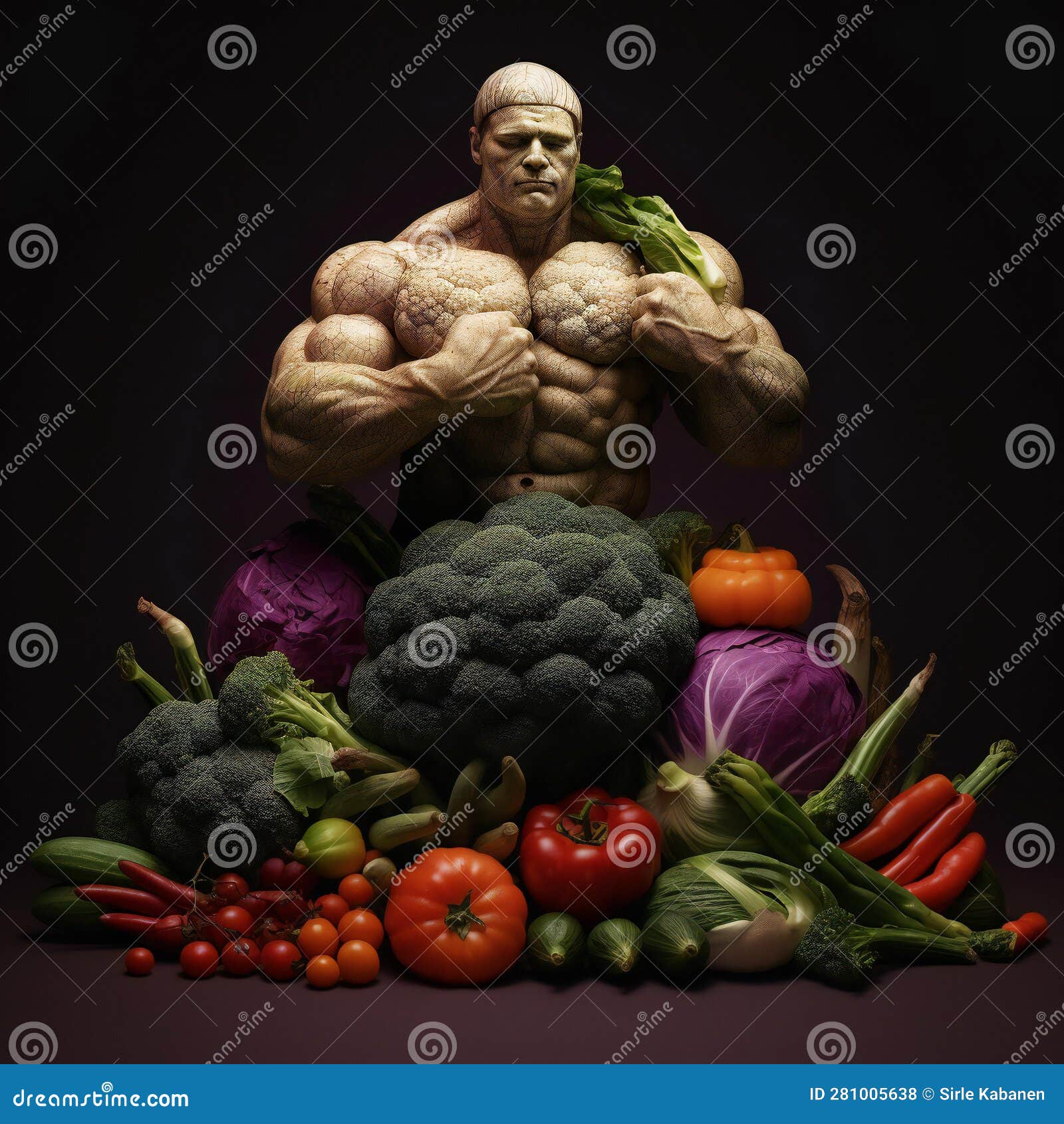Vegetable Strength and Muscles. Stock Illustration - Illustration of ...