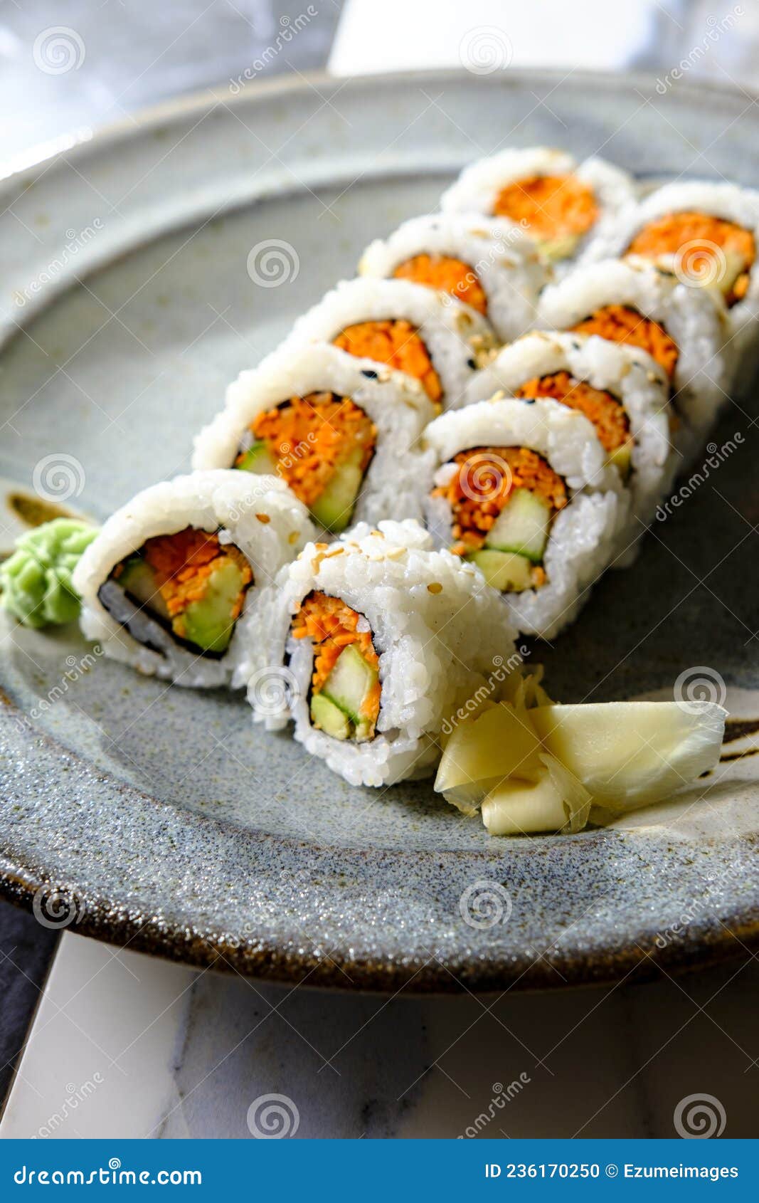 Vegetable Sushi Roll stock photo. Image of rustic, eating - 236170250