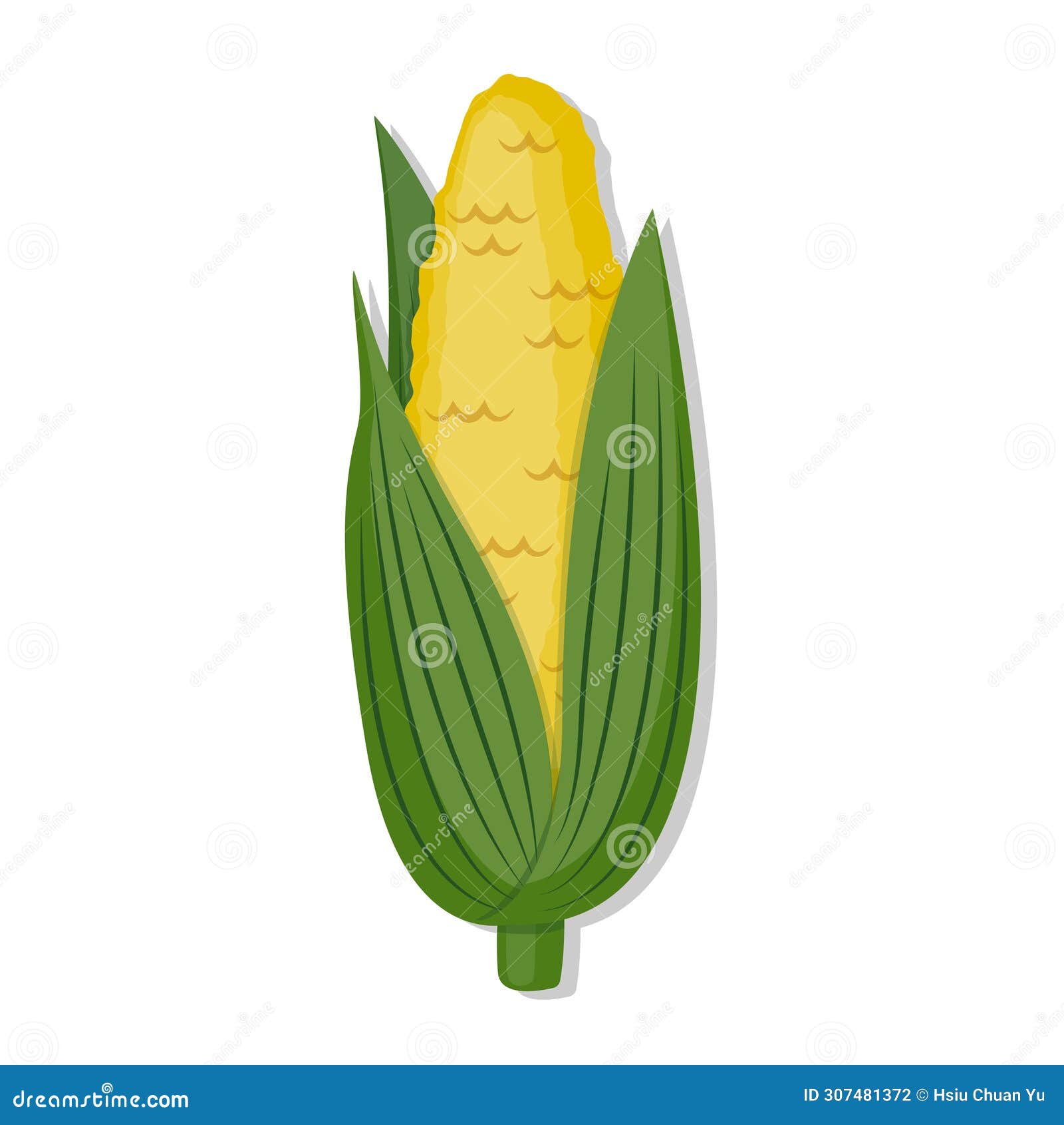 Vegetable Sweet Corn Cartoon Illustration Stock Vector - Illustration ...