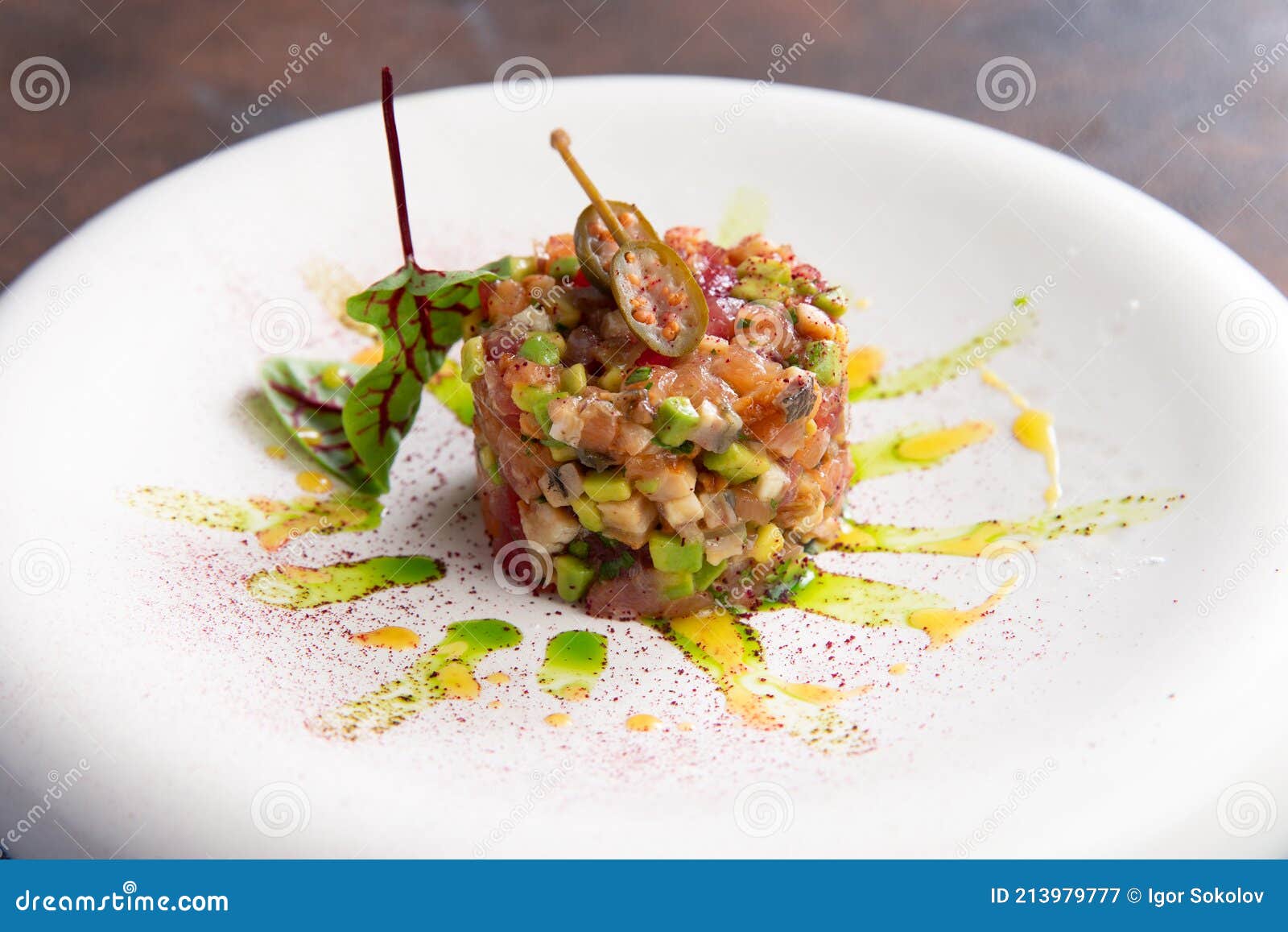 Vegetable Tartare in a Plate Stock Image - Image of leaf, healthy ...