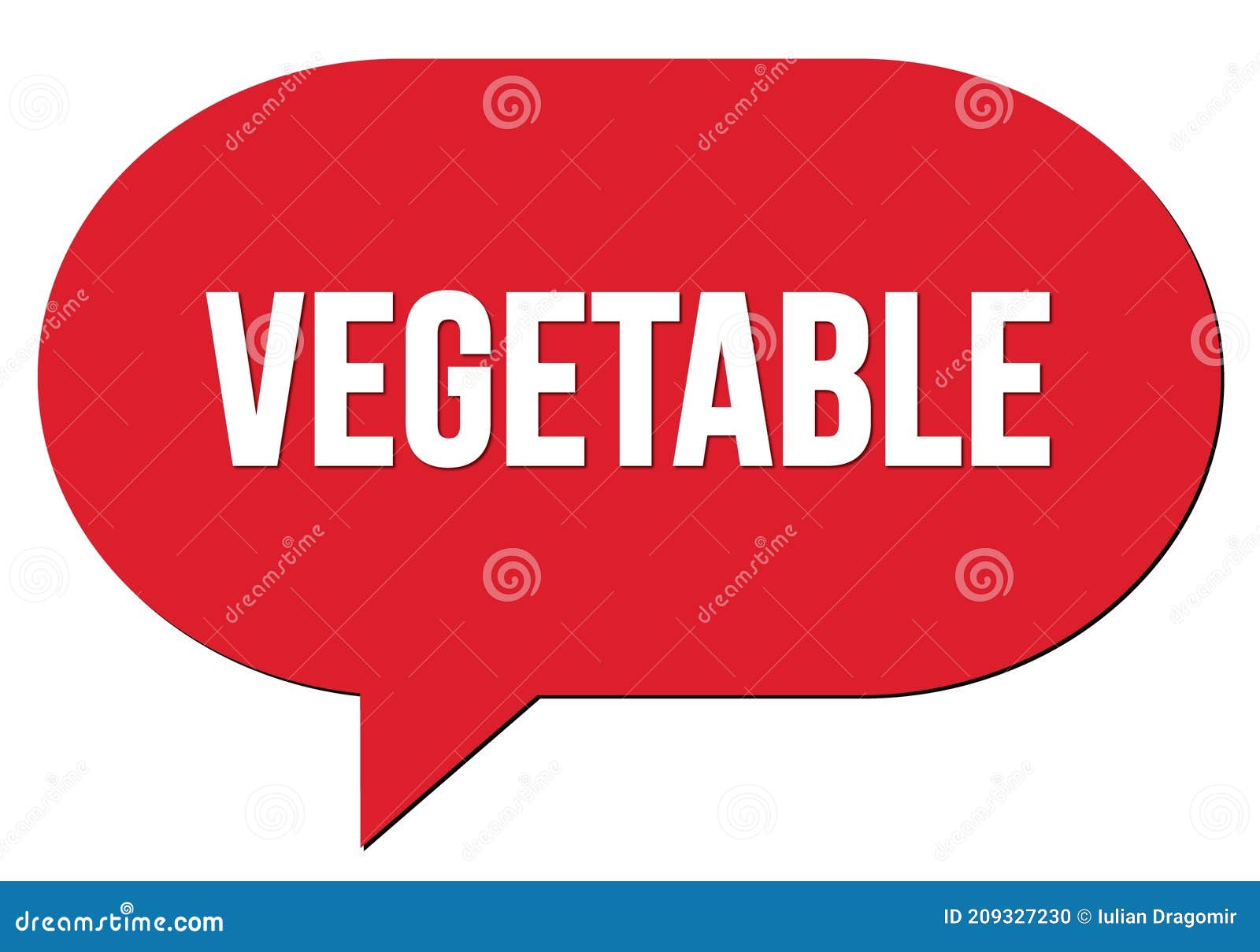 VEGETABLE Text Written in a Red Speech Bubble Stock Illustration ...