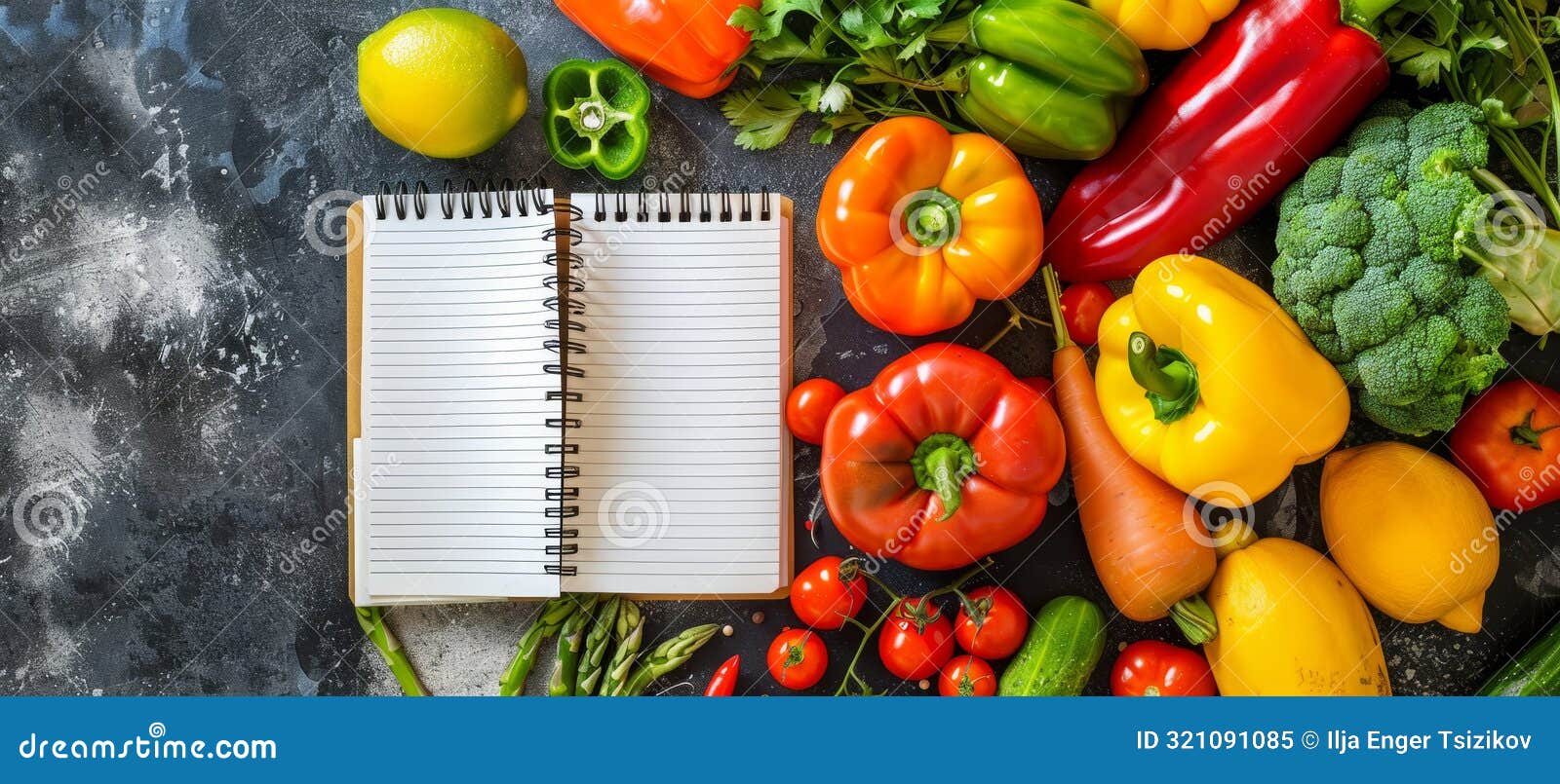 Vegetable Themed Weight Loss Plan Notebook Mockup, Emphasizing Diet ...