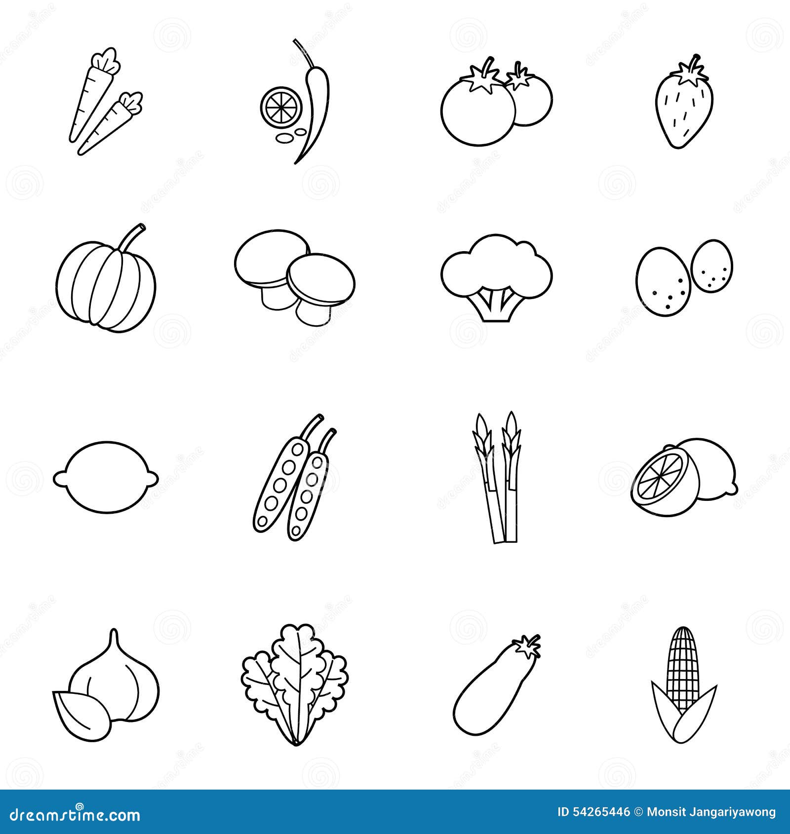 Vegetable vector icon set stock vector. Illustration of banana - 54265446