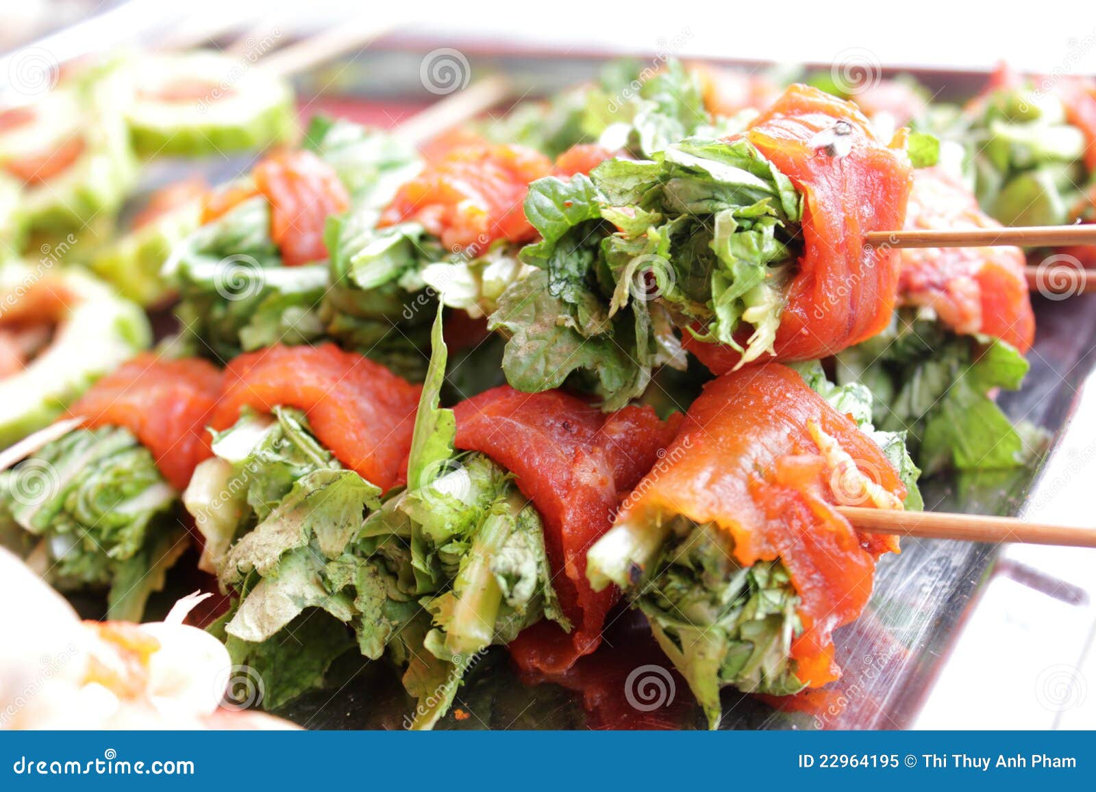 Vegetable wrapped in meat stock image. Image of meal - 22964195