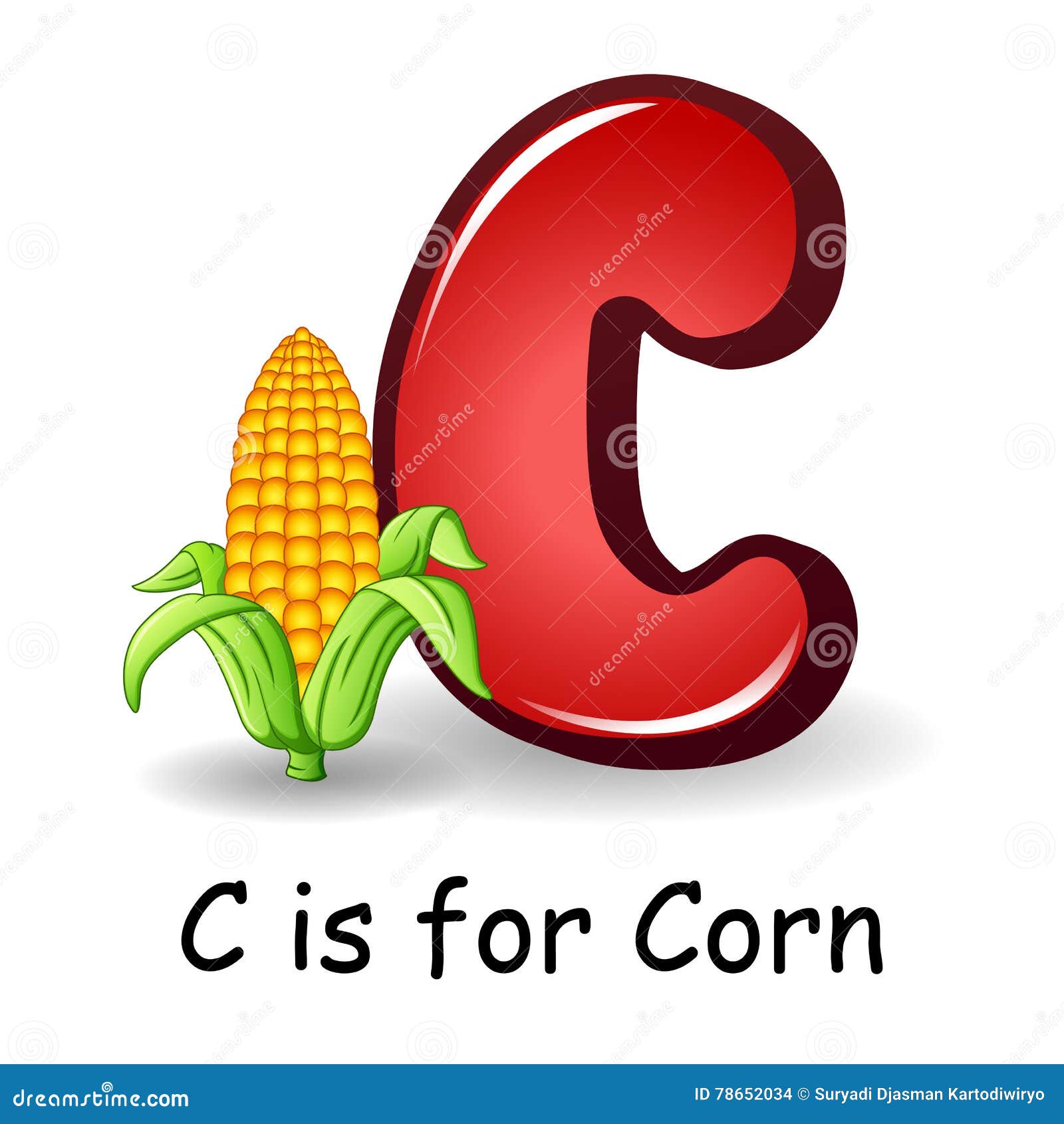Vegetables Alphabet: C is for Corn Stock Vector - Illustration of ...