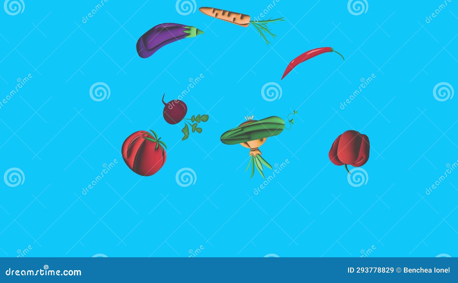 Vegetables Animation on Blue Screen Chroma Key Stock Video - Video of ...