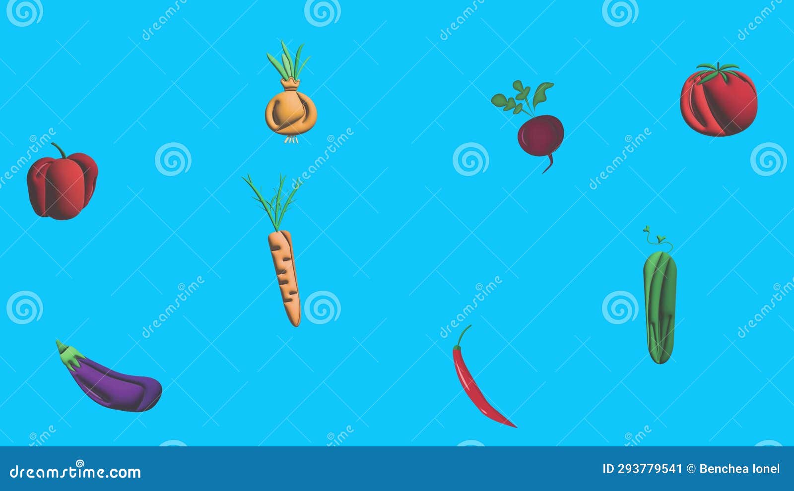Vegetables Animation on Blue Screen Chroma Key Stock Video - Video of ...