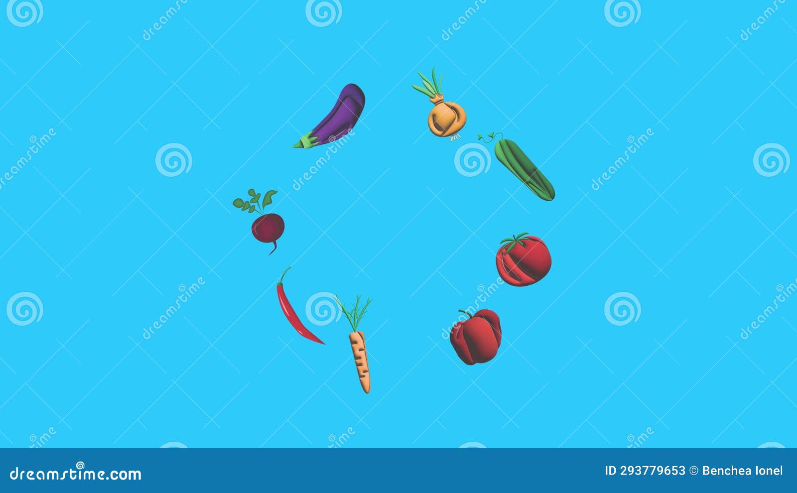 Vegetables Animation on Blue Screen Chroma Key Stock Video - Video of ...