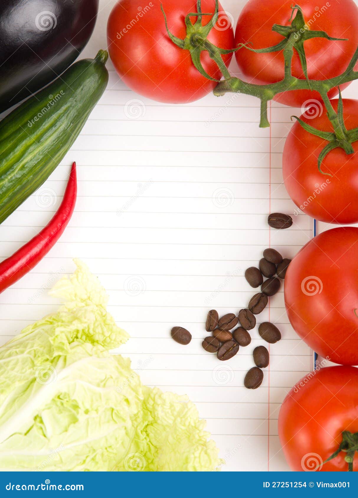 Vegetables Around Paper for Notes Stock Photo - Image of cuisine, food ...