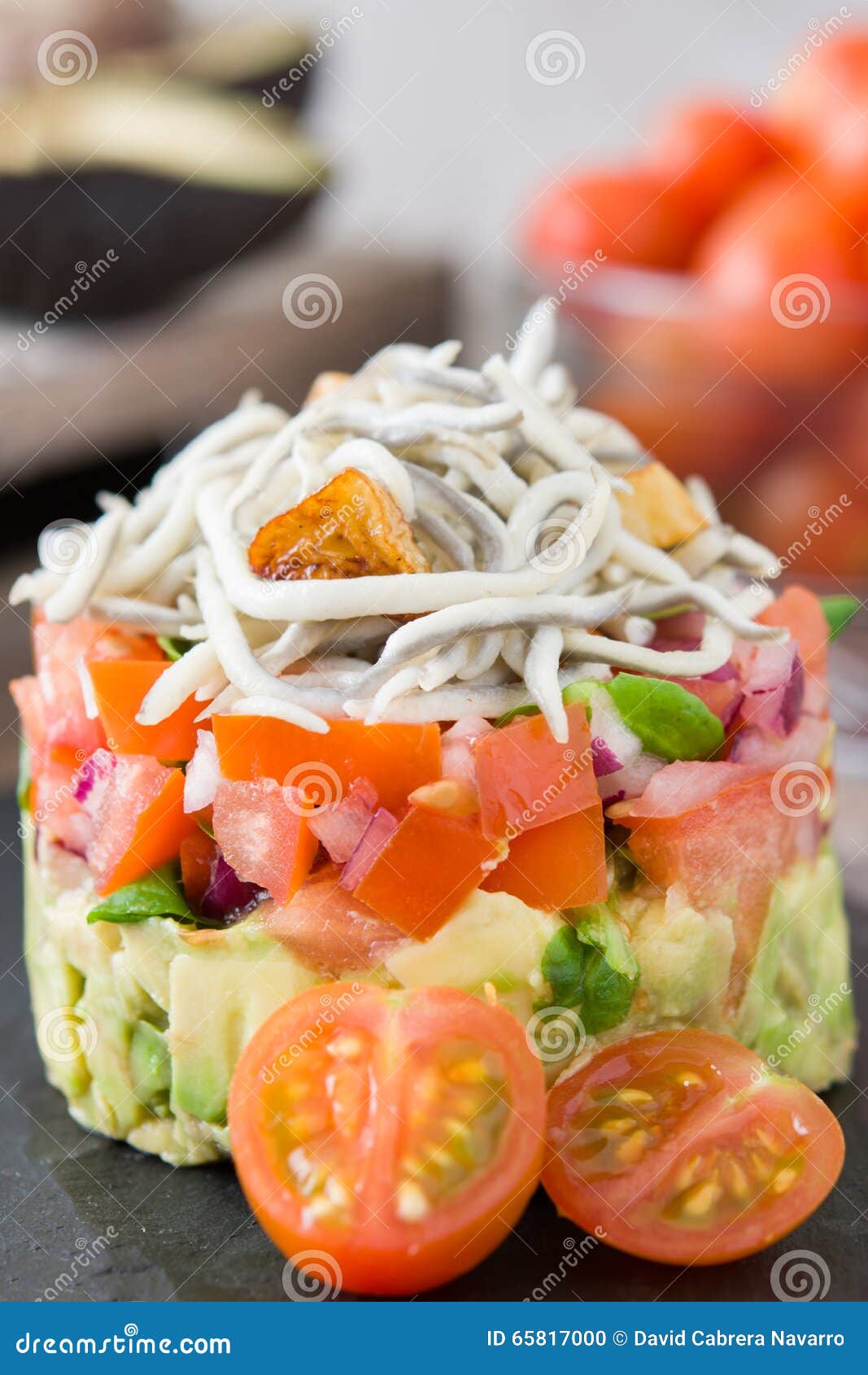 Vegetables and Baby Eel or Elvers Tartar Stock Photo - Image of canons ...