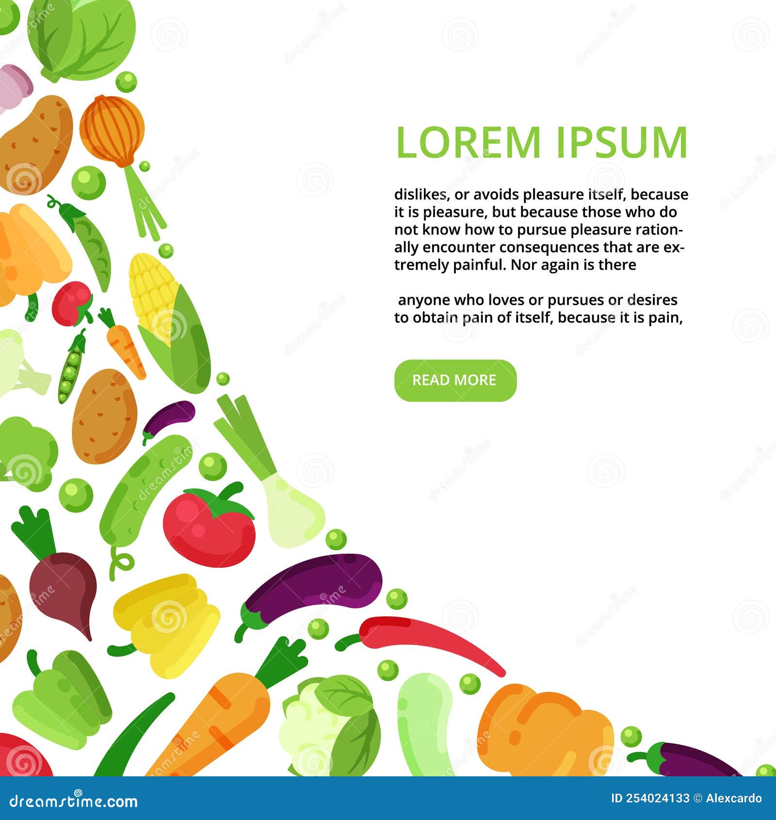 Vegetables Background. Print Design Template with Healthy Natural ...