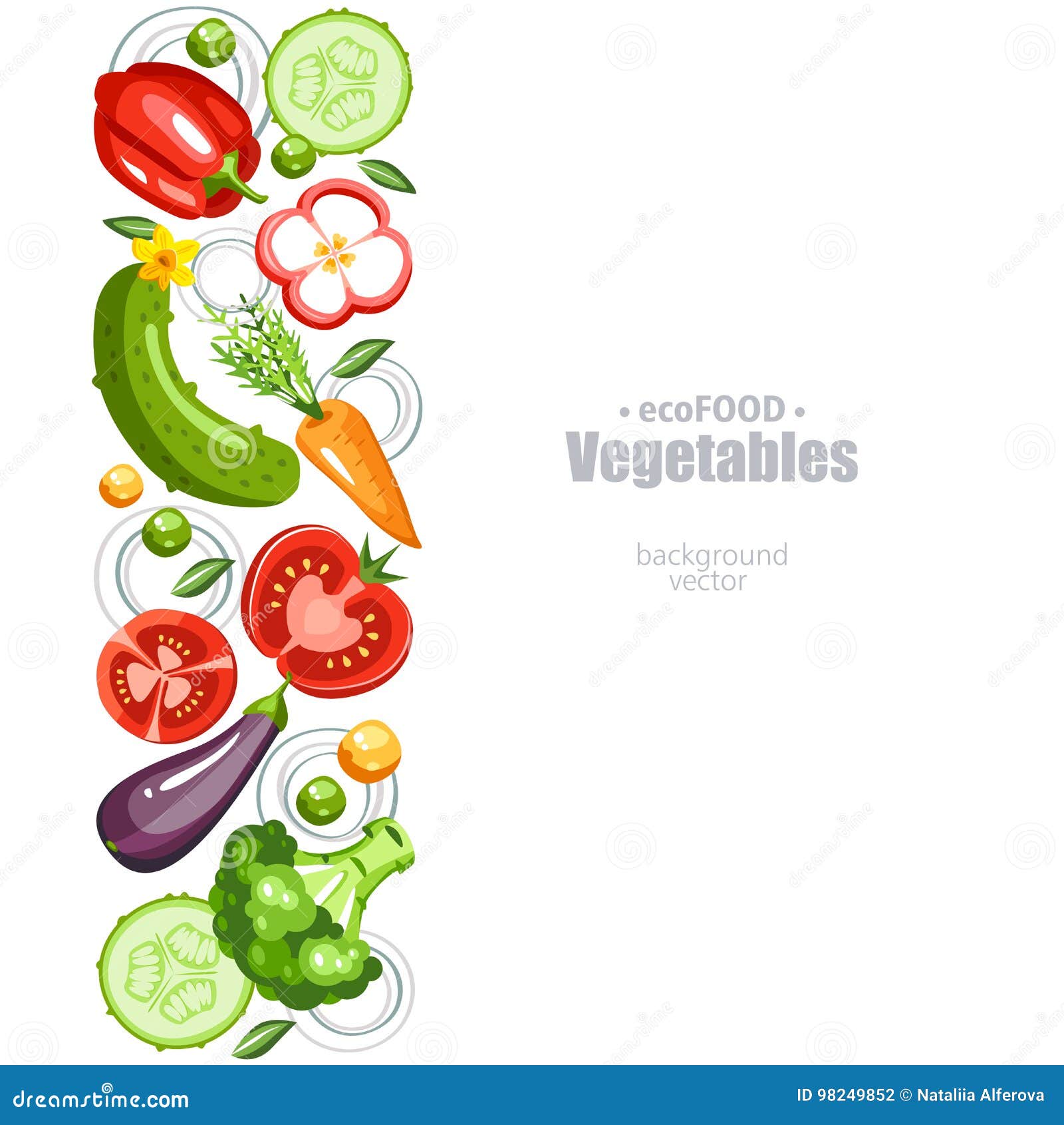 Vegetables Background Vertical Stock Vector - Illustration of border ...