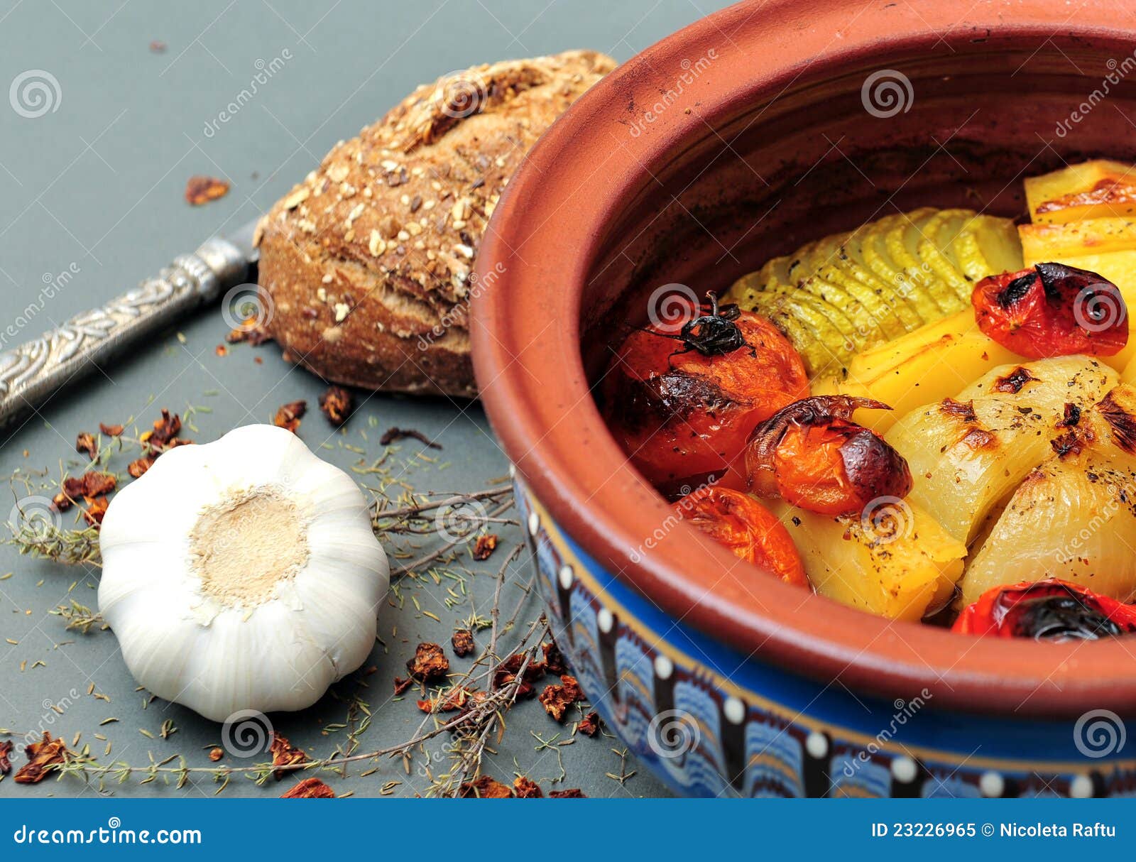 Vegetables Baked in a Roman Pot Stock Image - Image of ovenware, diet ...
