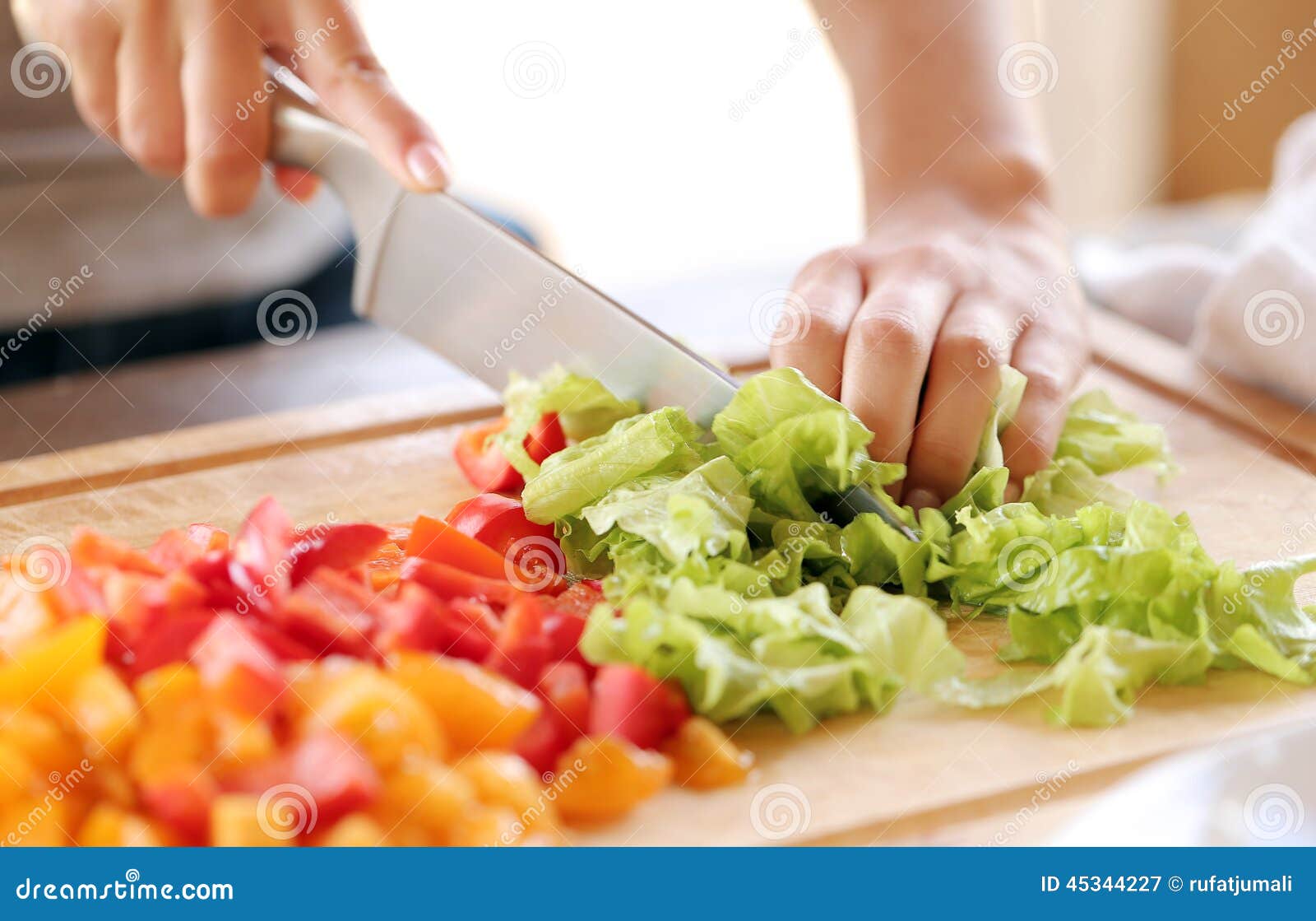 Vegetables being sliced stock image. Image of kitchen - 45344227